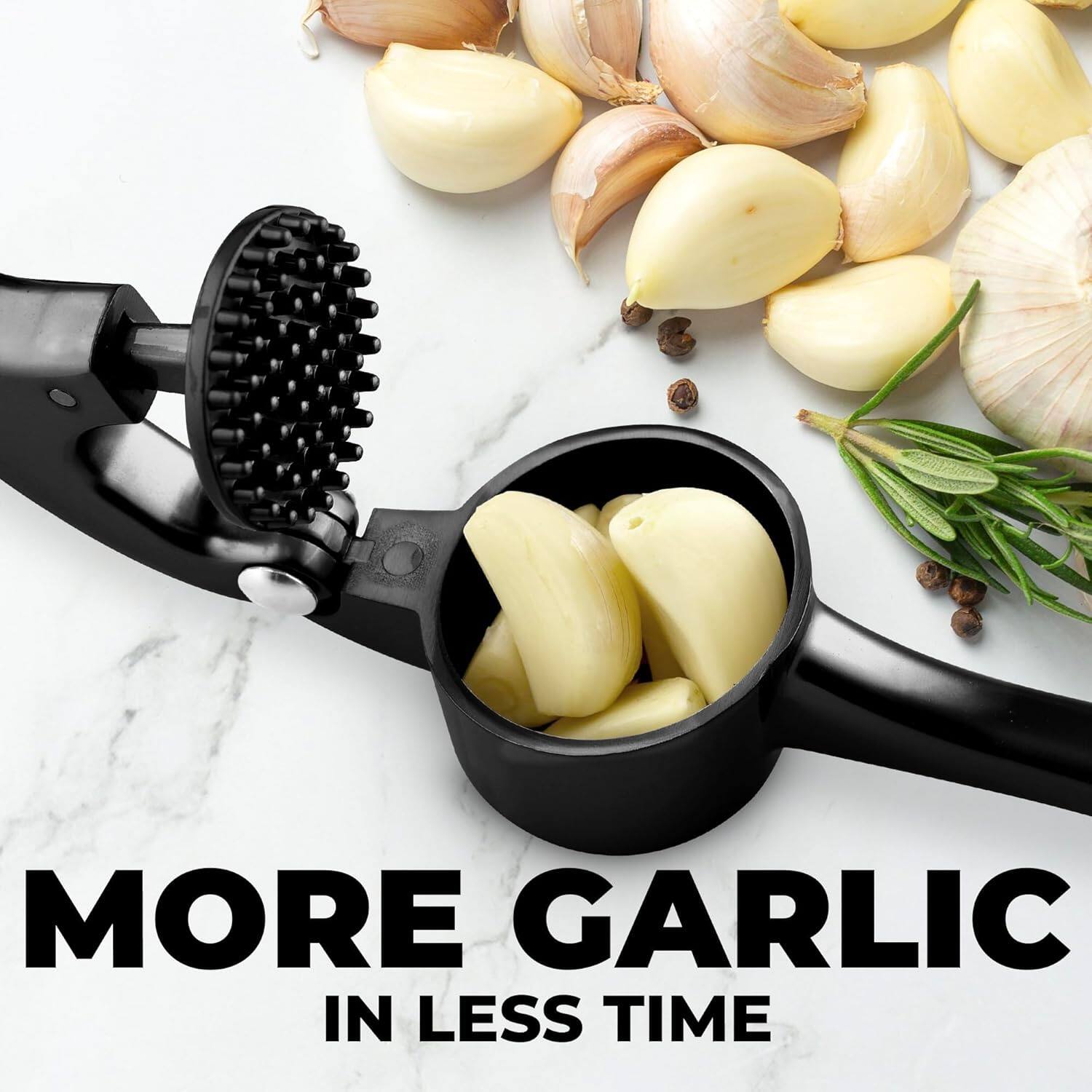 Zulay Kitchen Large Premium Garlic Press Set Bigger Bowl for Bigger ...