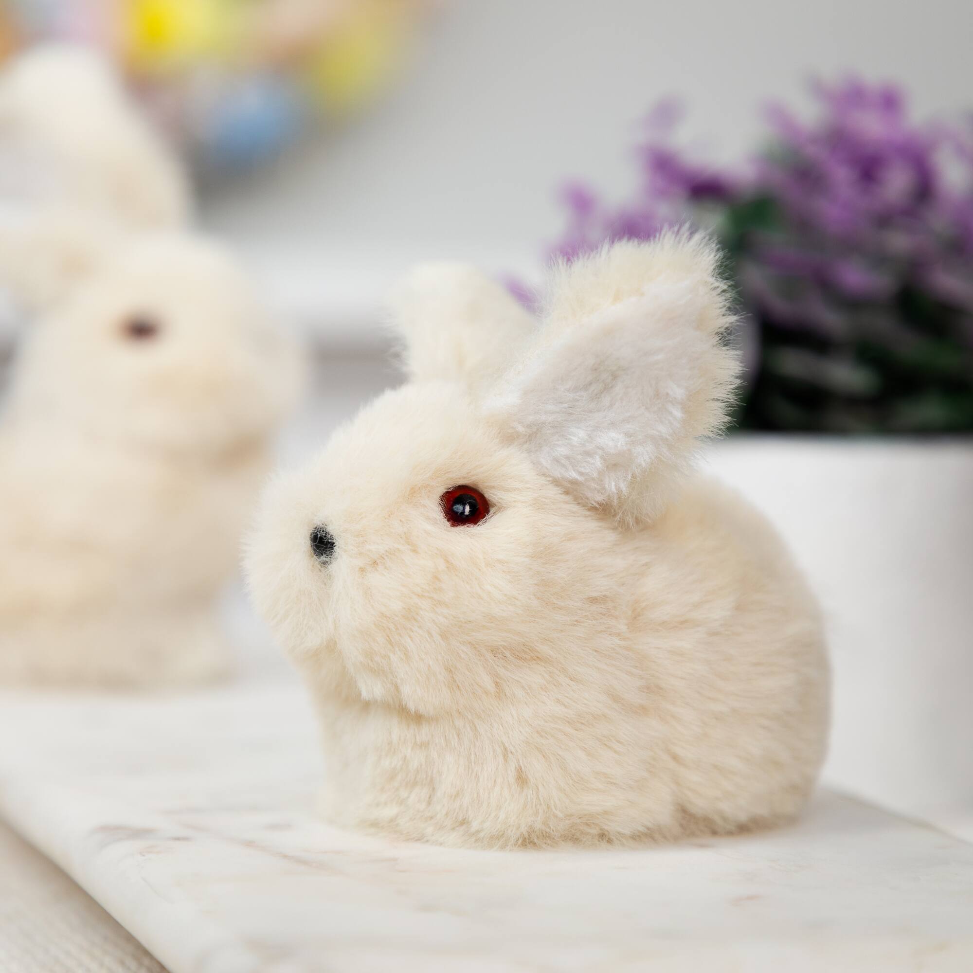 Northlight Plush Sitting Easter Bunny Rabbit Spring Figure 4.75" White ...