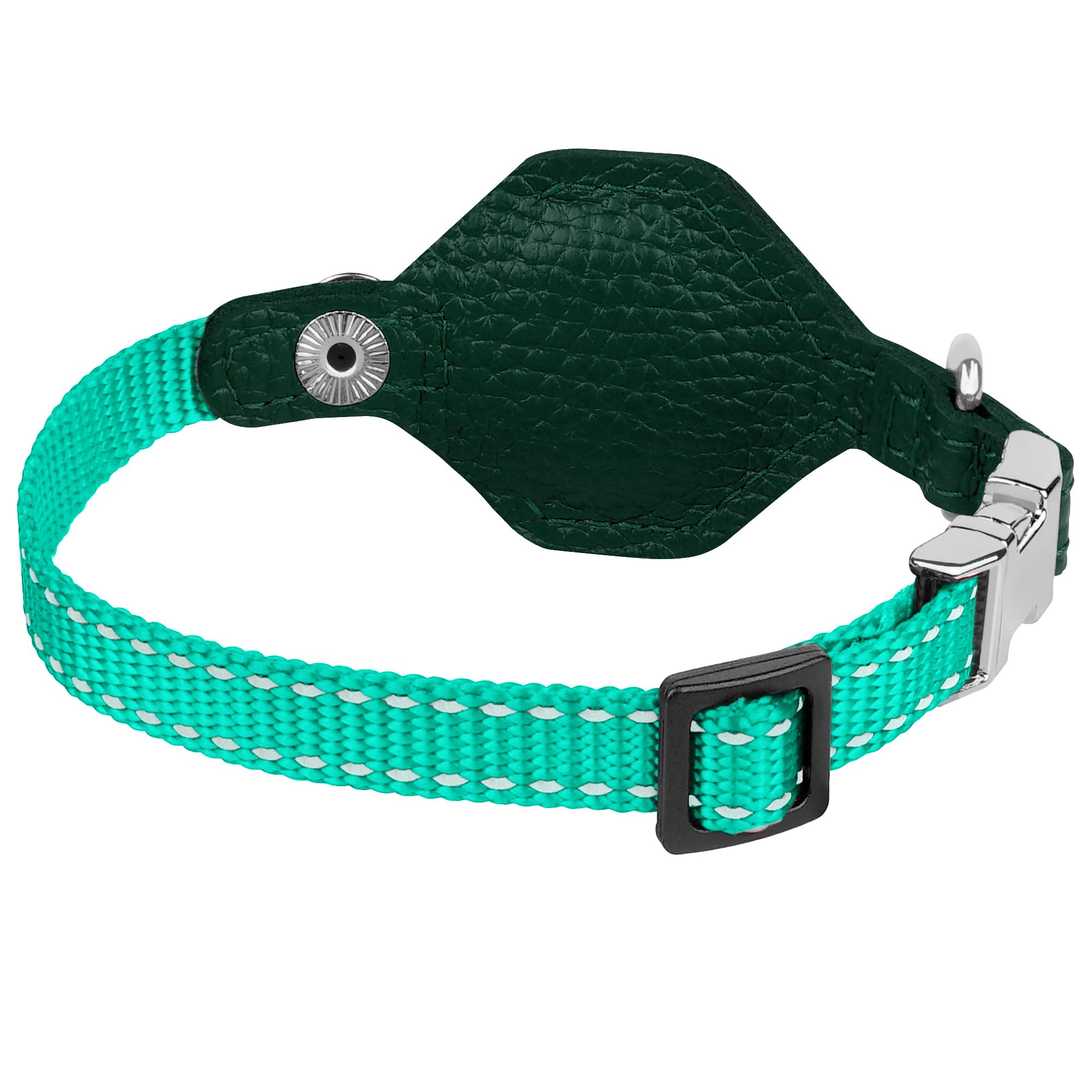 Leash Valley Refurbished Excellent Leather Airtag Cat Collar With Metal ...