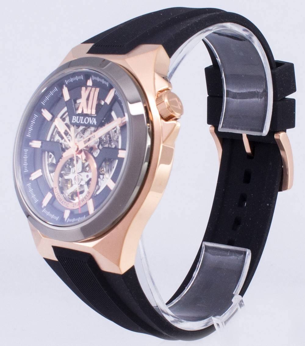 Bulova Classic 98A177 Automatic Men's Watch Black and Rose gold 98A177 ...