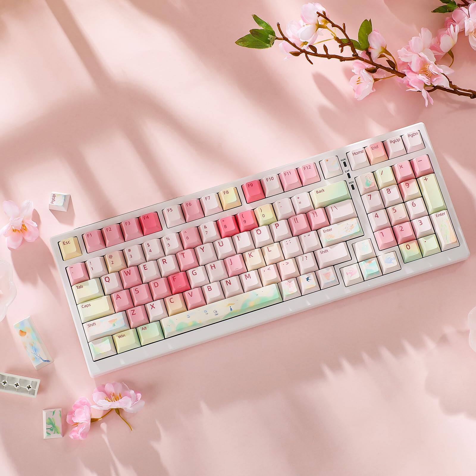Cedar Assembly Spring Garden Pbt Double Shot Custom Keycaps Dye ...