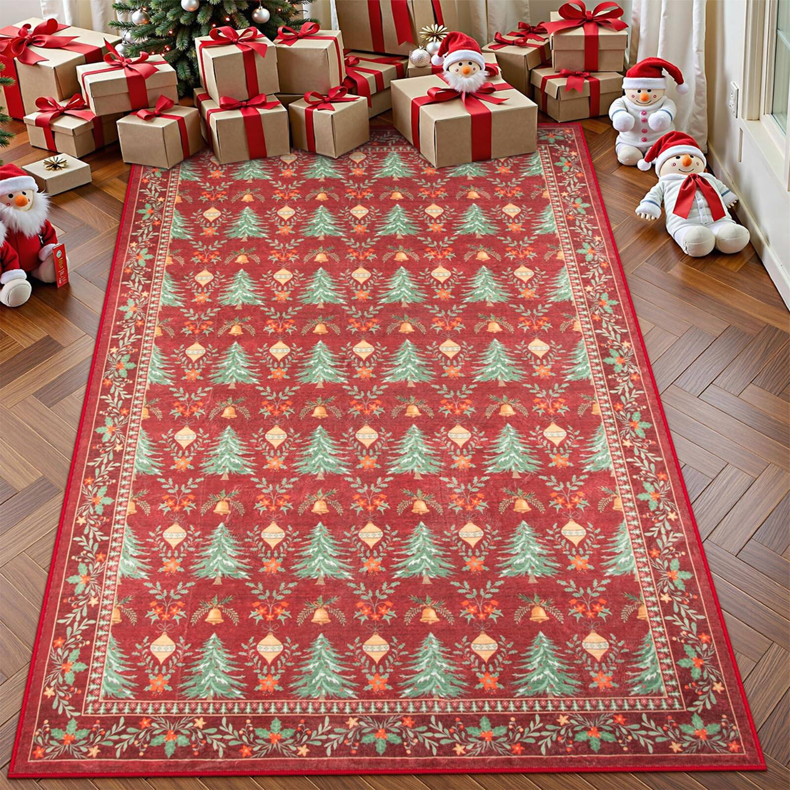 Paradigms Interiors Christmas Runner Rug Washable Runners For Hallways ...