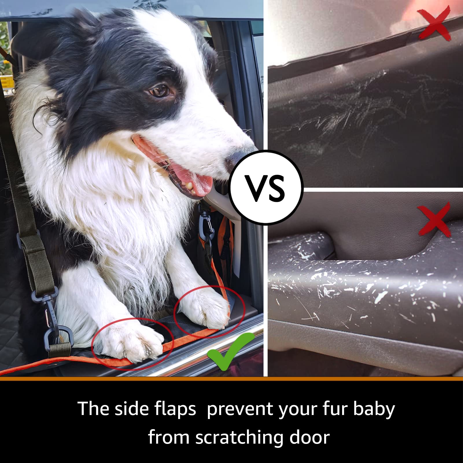 JETRANSPORT Floor Truck Seat Cover For Dogs With Flip Up Rear Seats Pet ...