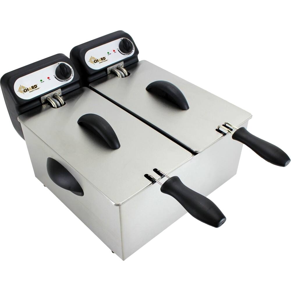 Customer Reviews: Chard 6.3 qt. Dual Deep Fryer Stainless Steel DF6E ...