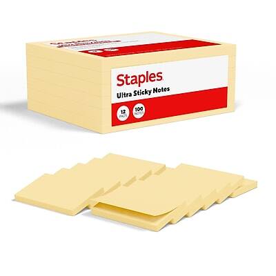 Staples Ultra Sticky Notes, 3" x 5", Sunshine Collection, 100 Sheets ...