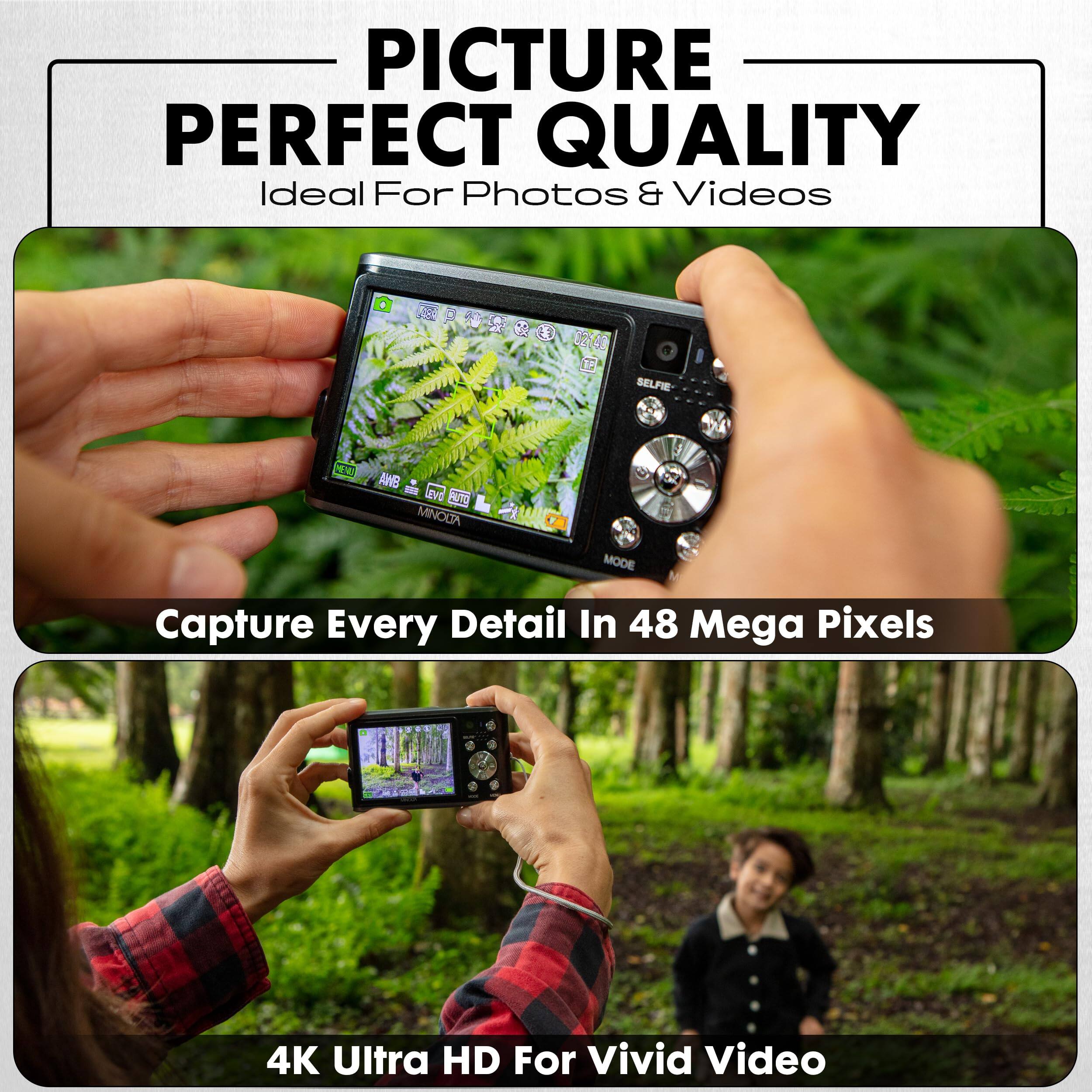 Minolta 48 Mega Pixels Point & Shoot Digital Camera with Rear Selfie ...