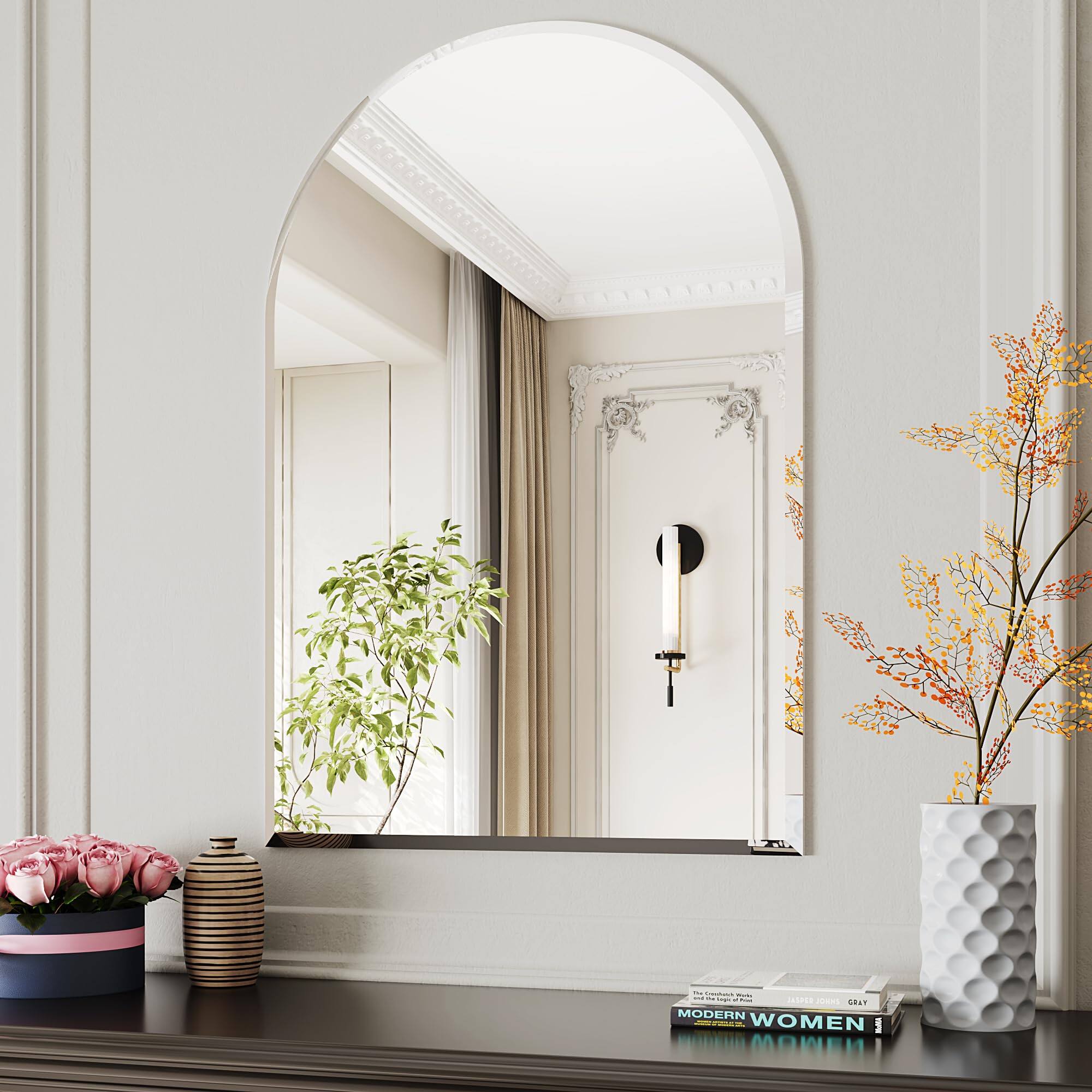 Cedar Assembly Arched Wall Mirror Bathroom Mirrors 26x38 For Over Sink ...