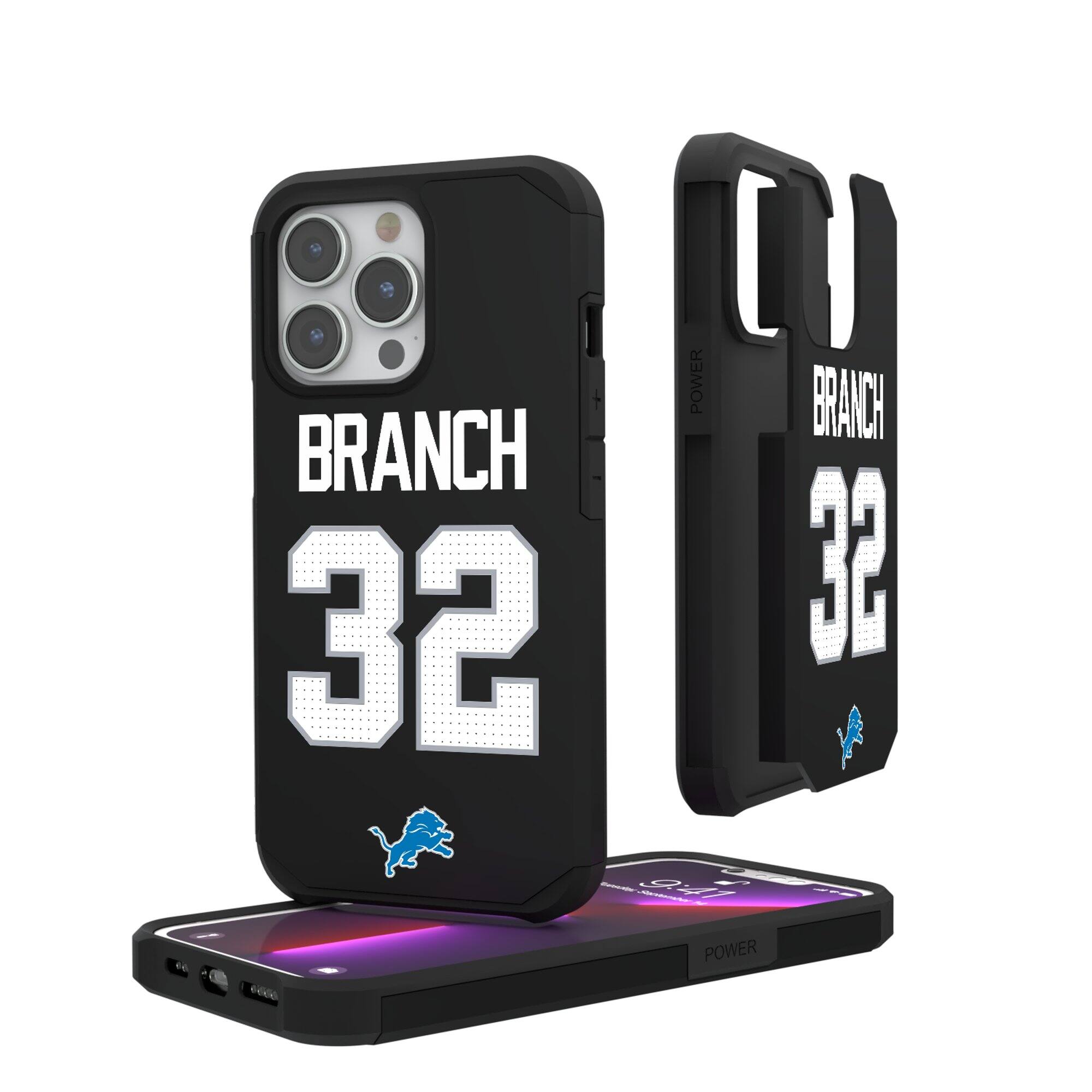 Keyscaper NFL Brian Branch Detroit Lions iPhone Rugged Case 15 Black ...