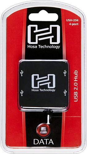 Best Buy: Hosa Technology 4-Port USB 2.0 Hub Black USH-204
