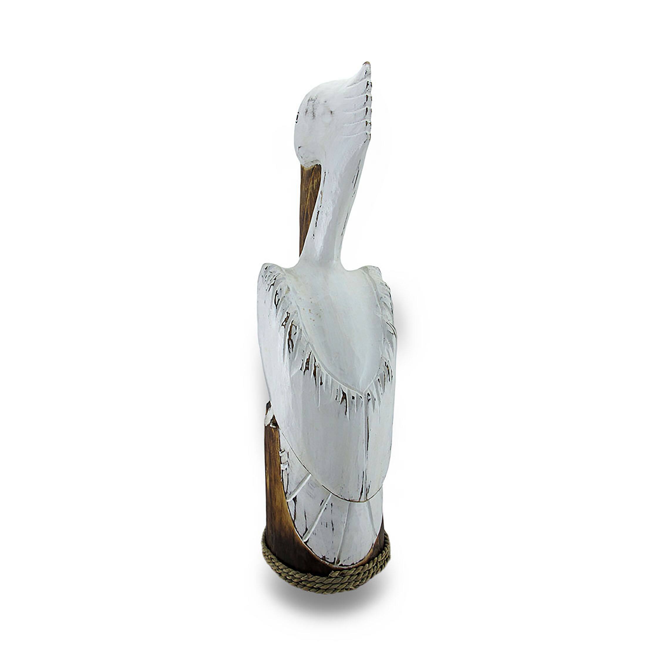 Zeckos Hand Carved / Painted Wooden Pelican On Piling Statue Coastal ...