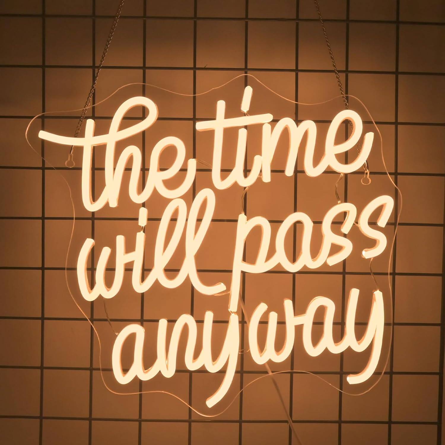 Auledio The Time Will Pass Anyway Neon Signs for Wall Decor, Dimmable ...
