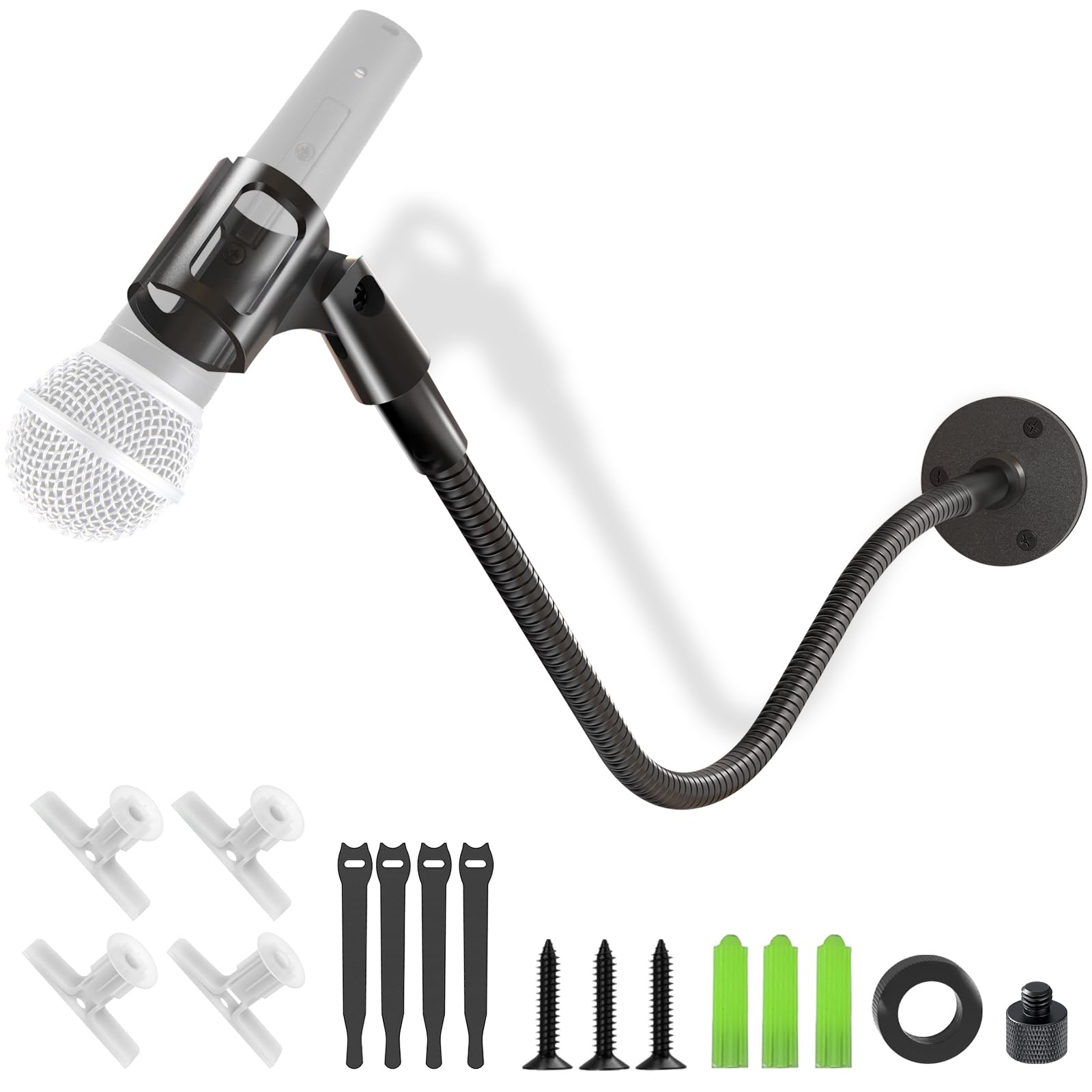 Fabibe Gooseneck Mic Stand 19" Podium & Wall Microphone Holder Heavy ...