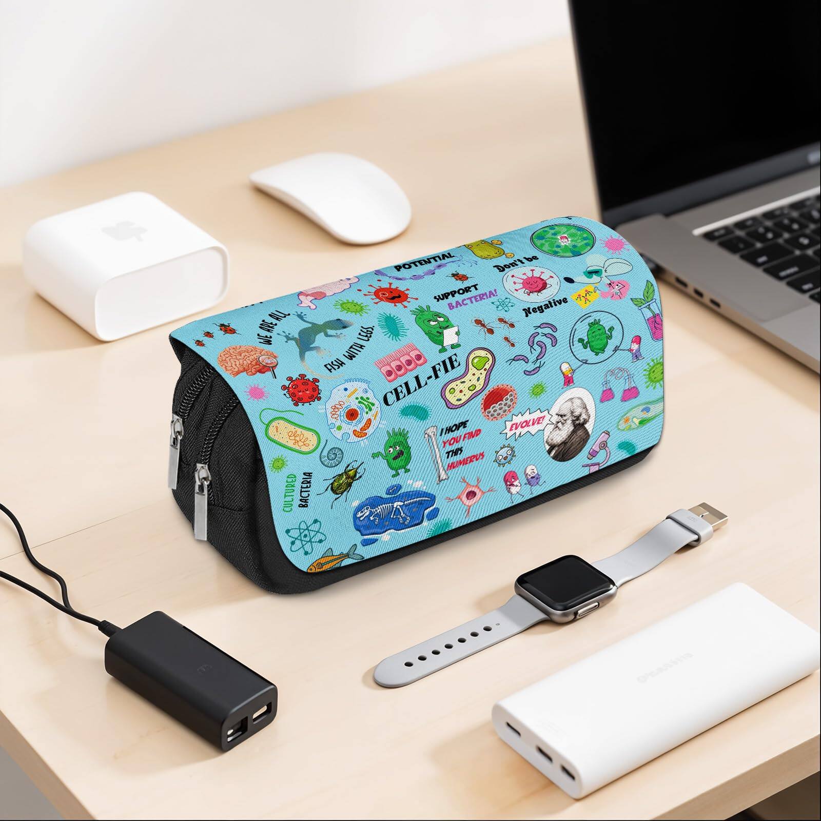 Dapper Styles Science Biology Pencil Case For Student Funny Dna & Cell ...