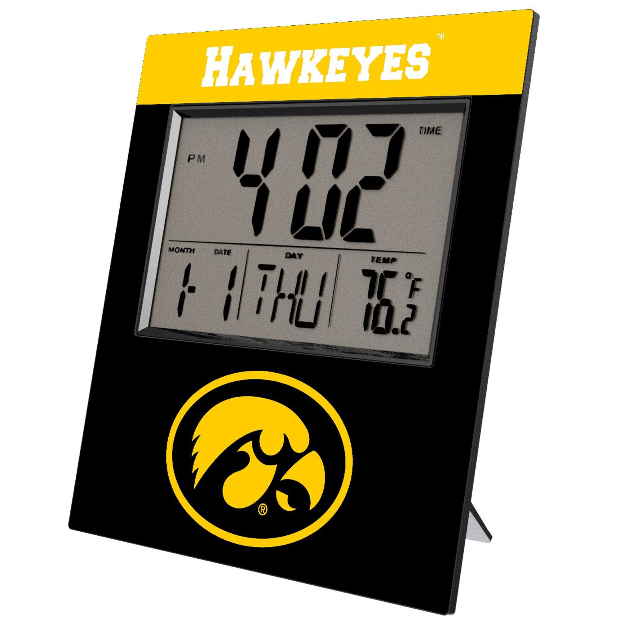 Keyscaper Iowa Hawkeyes Color Block Digital Desk Clock Multicolor ...