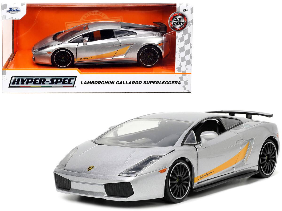 Jada Lamborghini Gallardo Superleggera Silver Metallic with Yellow ...