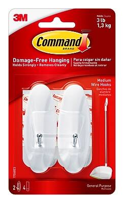 Command Medium Wire Hooks, 3 lb., 2/Pack White 17068 - Best Buy
