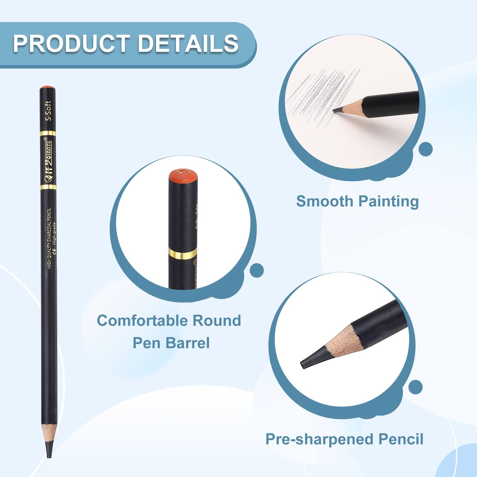 Unique Bargains 6pcs Drawing Pencils, Extra Soft Refill Sketch Pencils ...