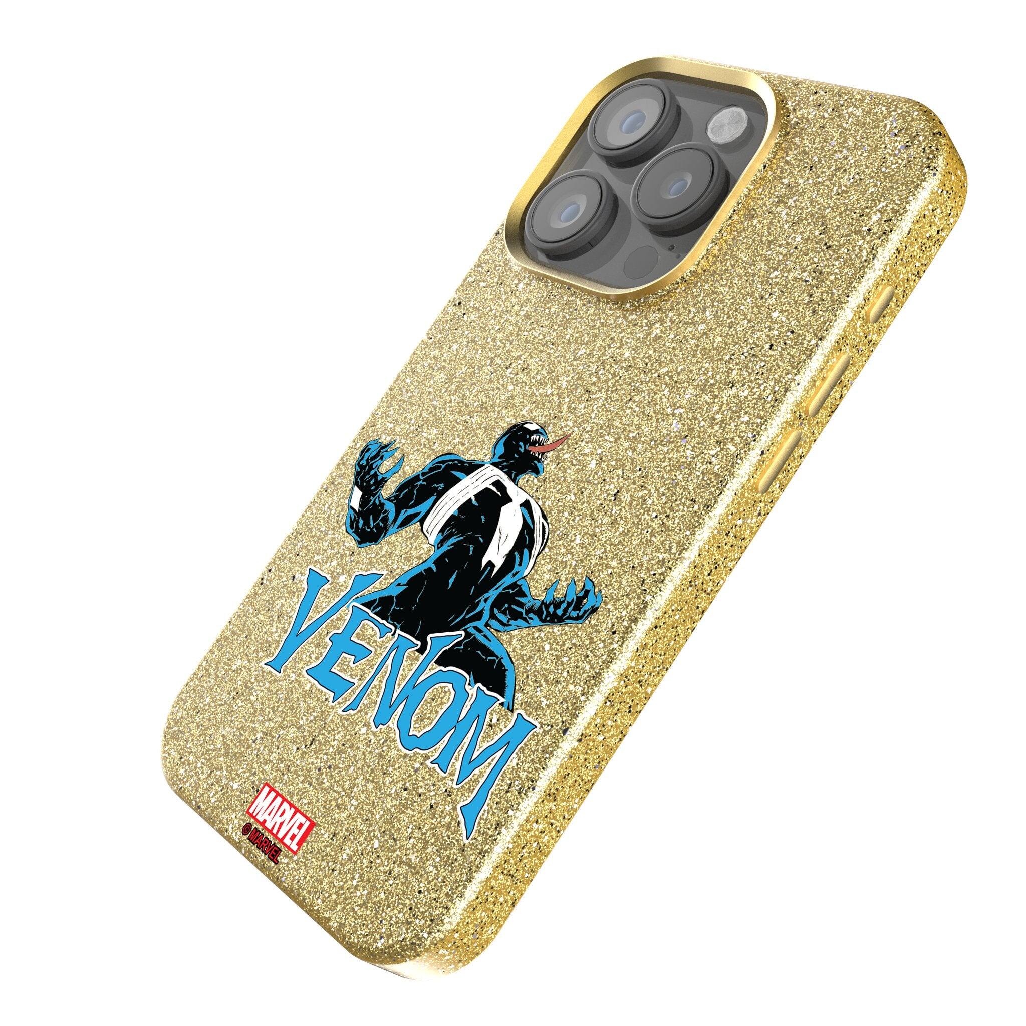 Keyscaper Marvel Badge Gold Bling Phone Case Apple iPhone 16 Plus Venom ...