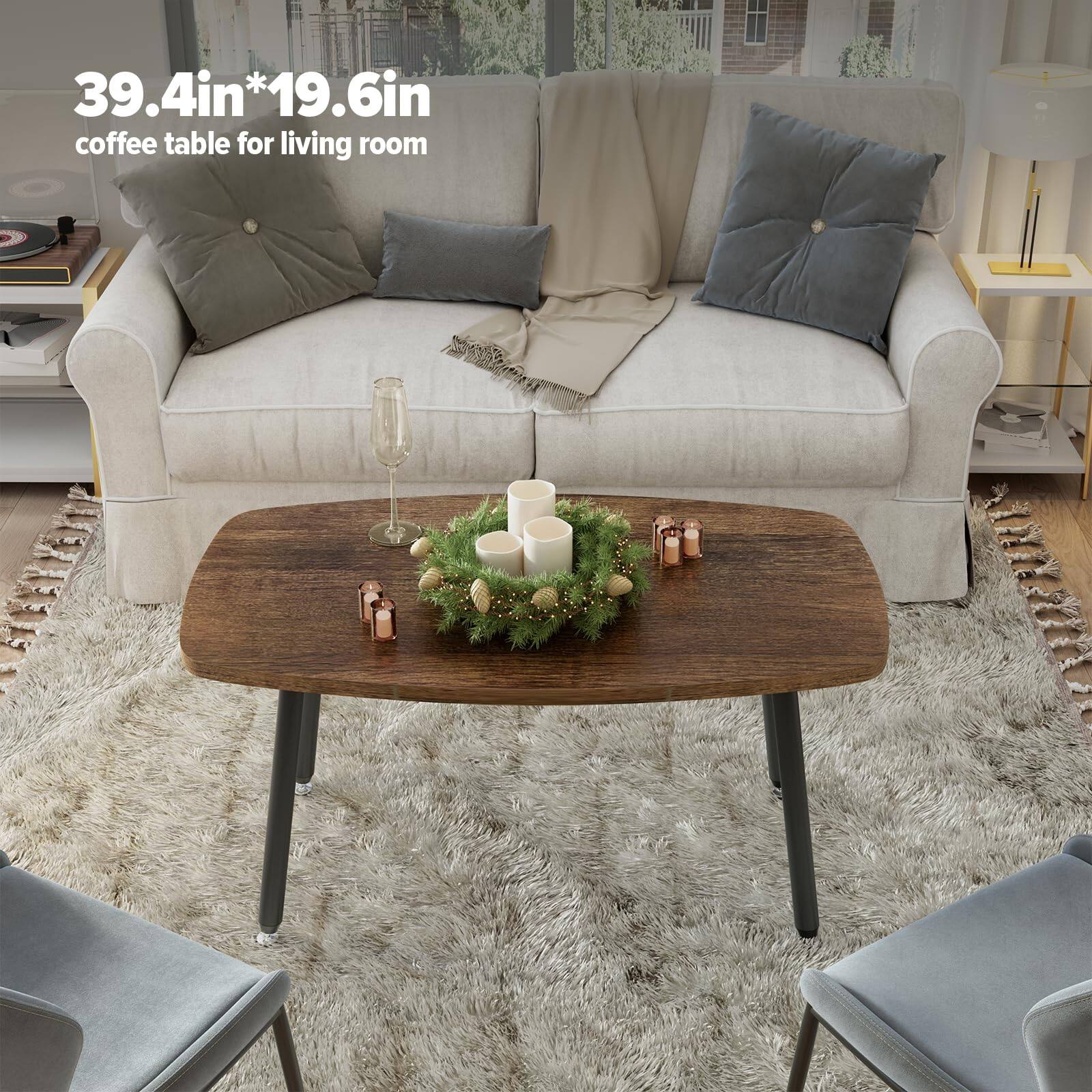 JETRANSPORT Folding Coffee Table Rustic Small Tables For Living Room Farmhouse Portable Spaces ...