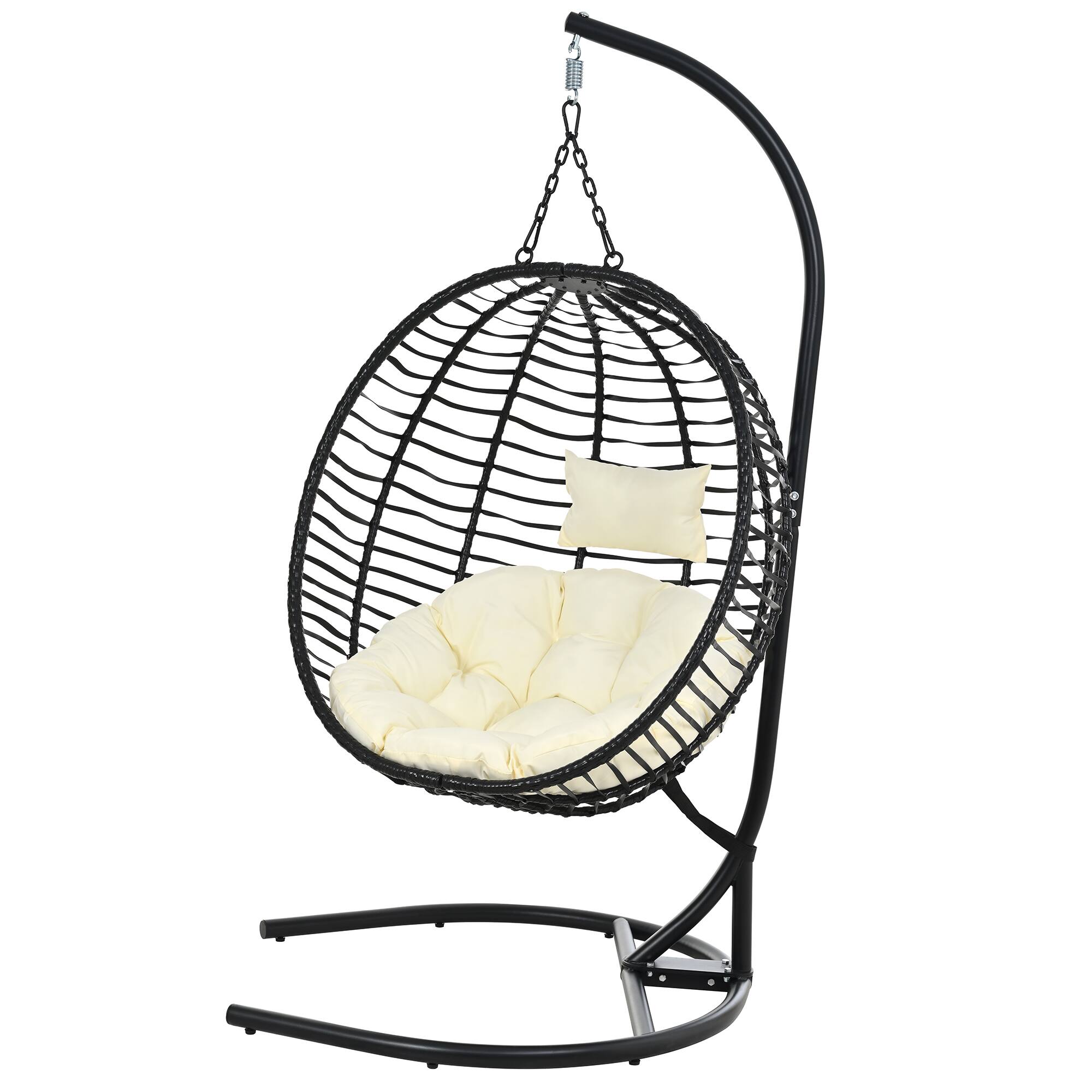 Angle. Whisen - Foldable Hanging Egg Chair with Stand, Sturdy Indoor ...