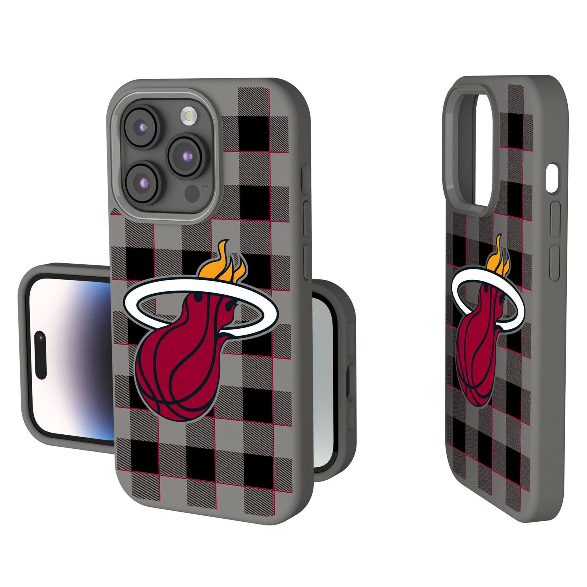 Keyscaper NBA Miami Heat Plaid Soft Touch iPhone Case 14 Pro Max Gray ...