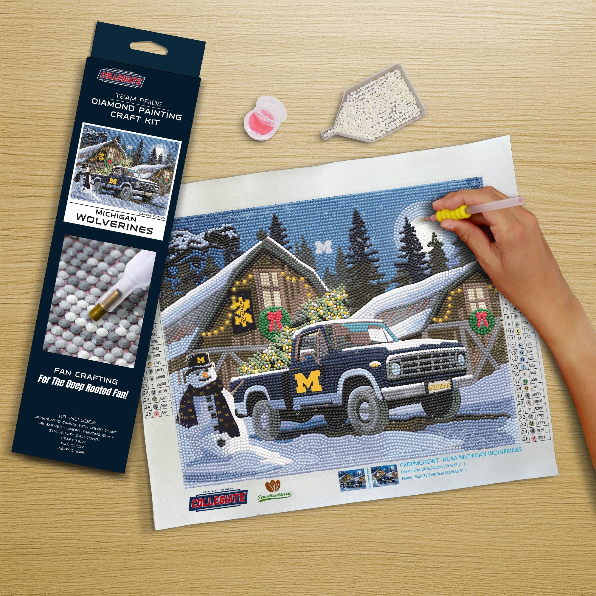 Sporticulture Michigan Wolverines Winter Truck Diamond Art Holiday ...