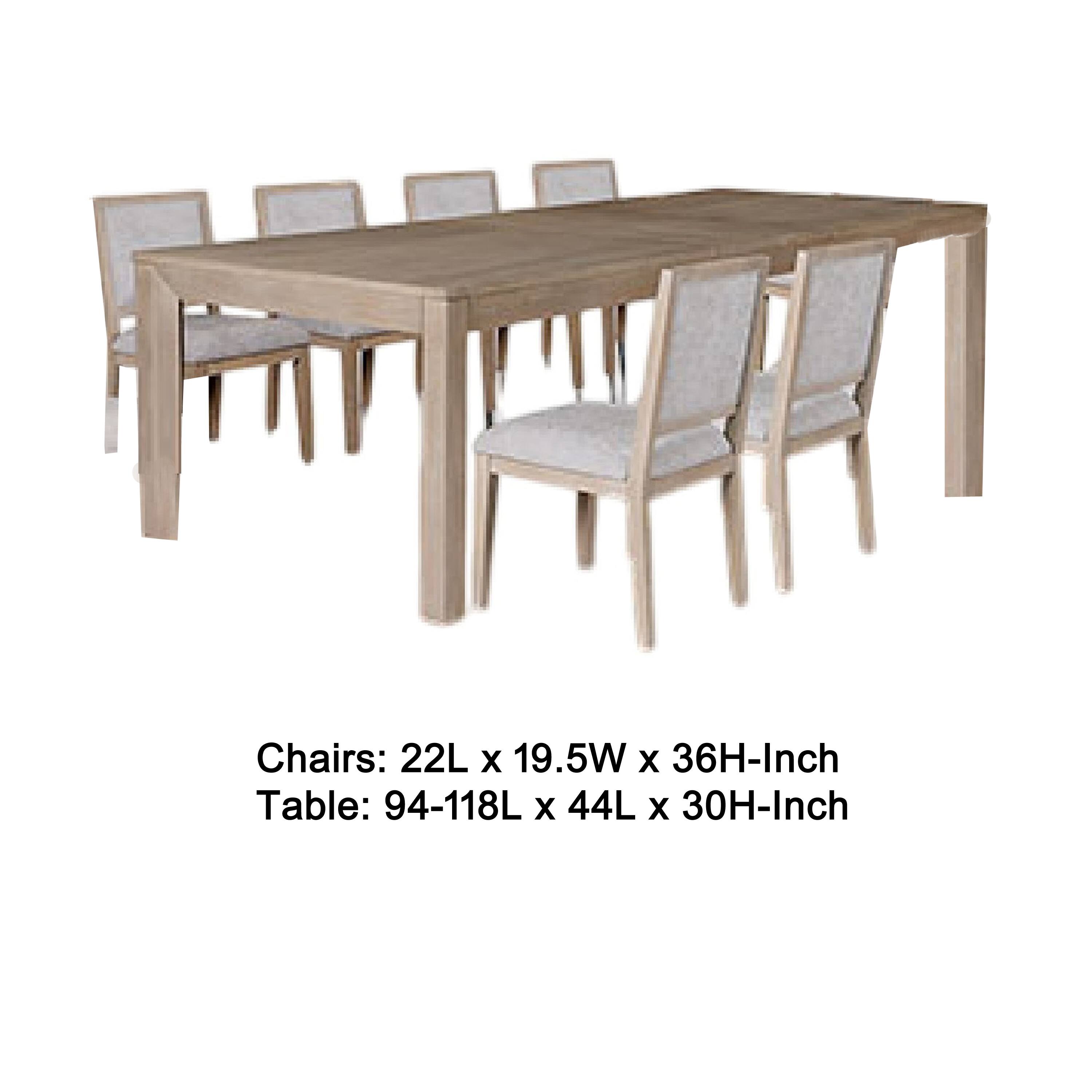 Manhattan Lane Kizie 7pc Dining Table Set, 94 118 Inch Extendable ...