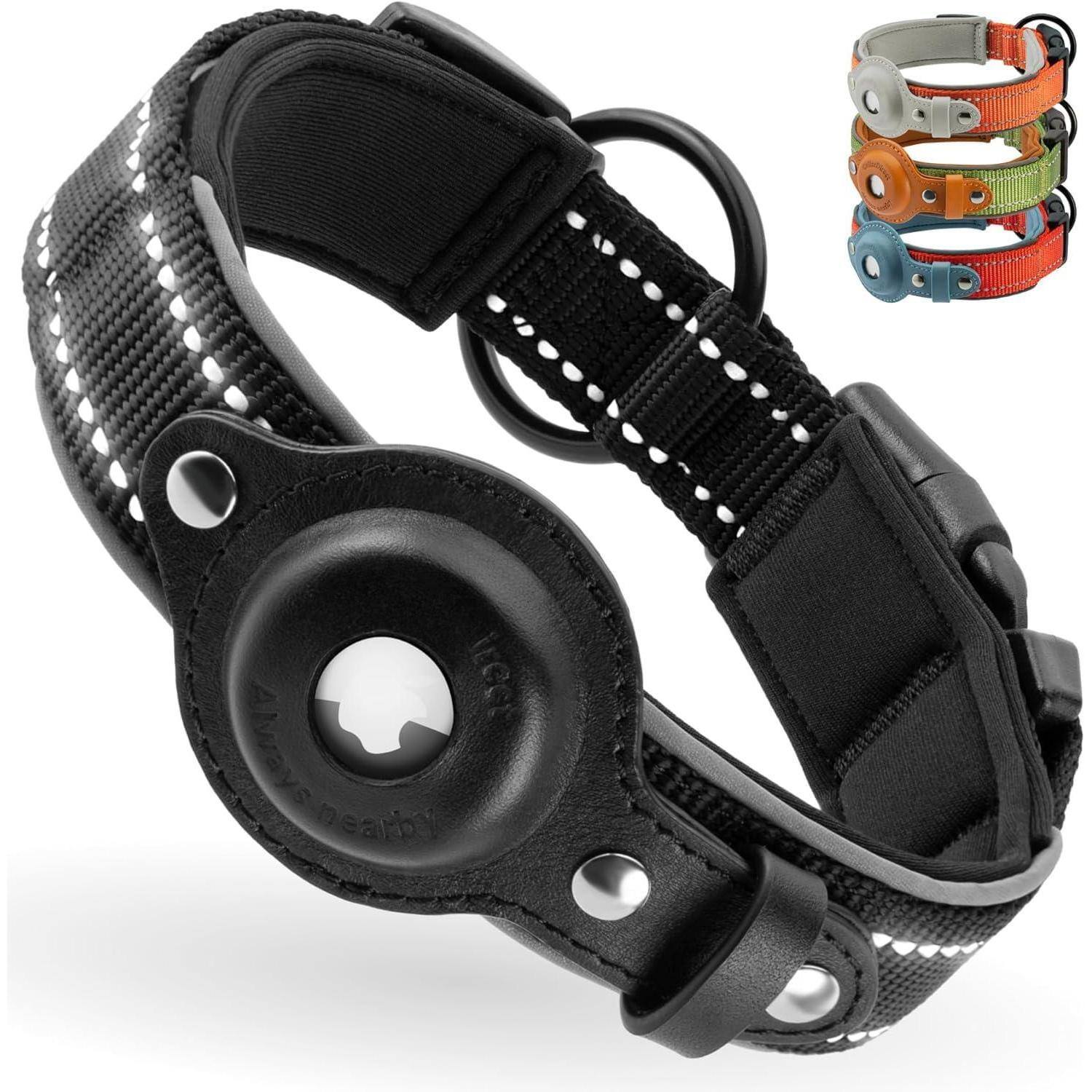 Leash Valley Refurbished Excellent Airtag Dog Collar Reflective Nylon ...
