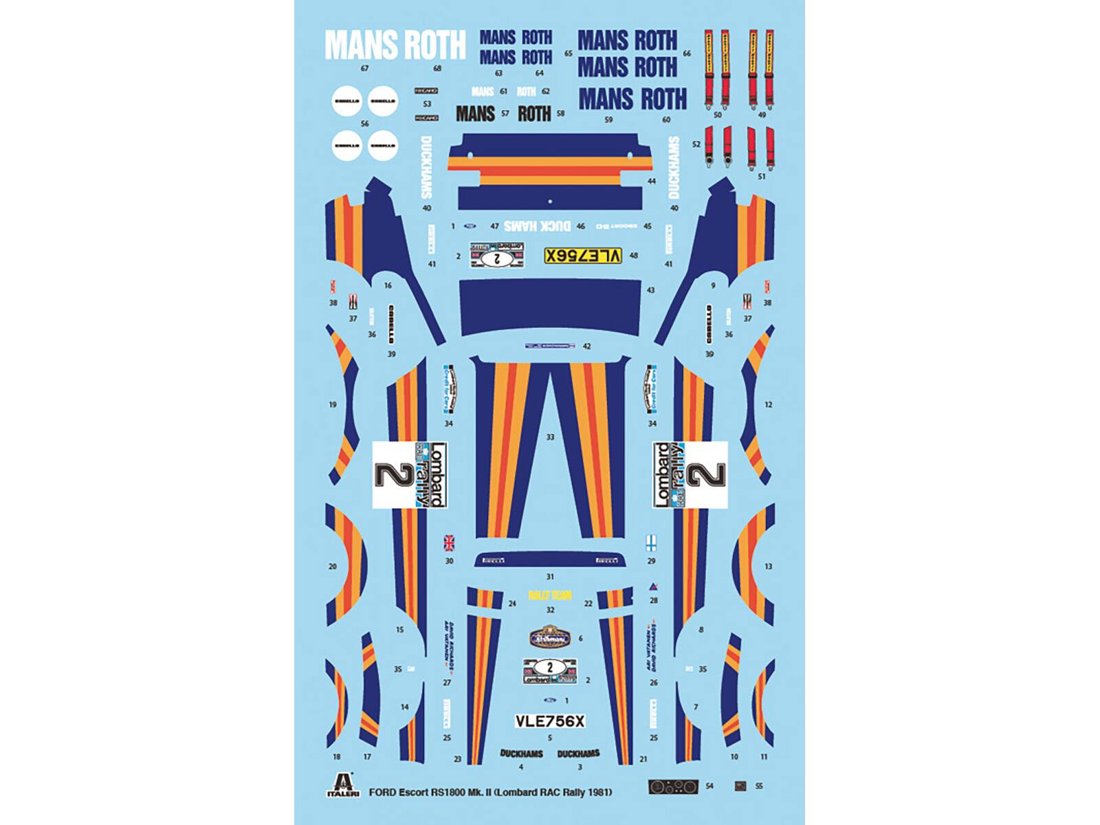 Skill 2 Model Kit Ford Escort RS 1800 Mk.II #2 Lombard RAC Rally (1981 ...