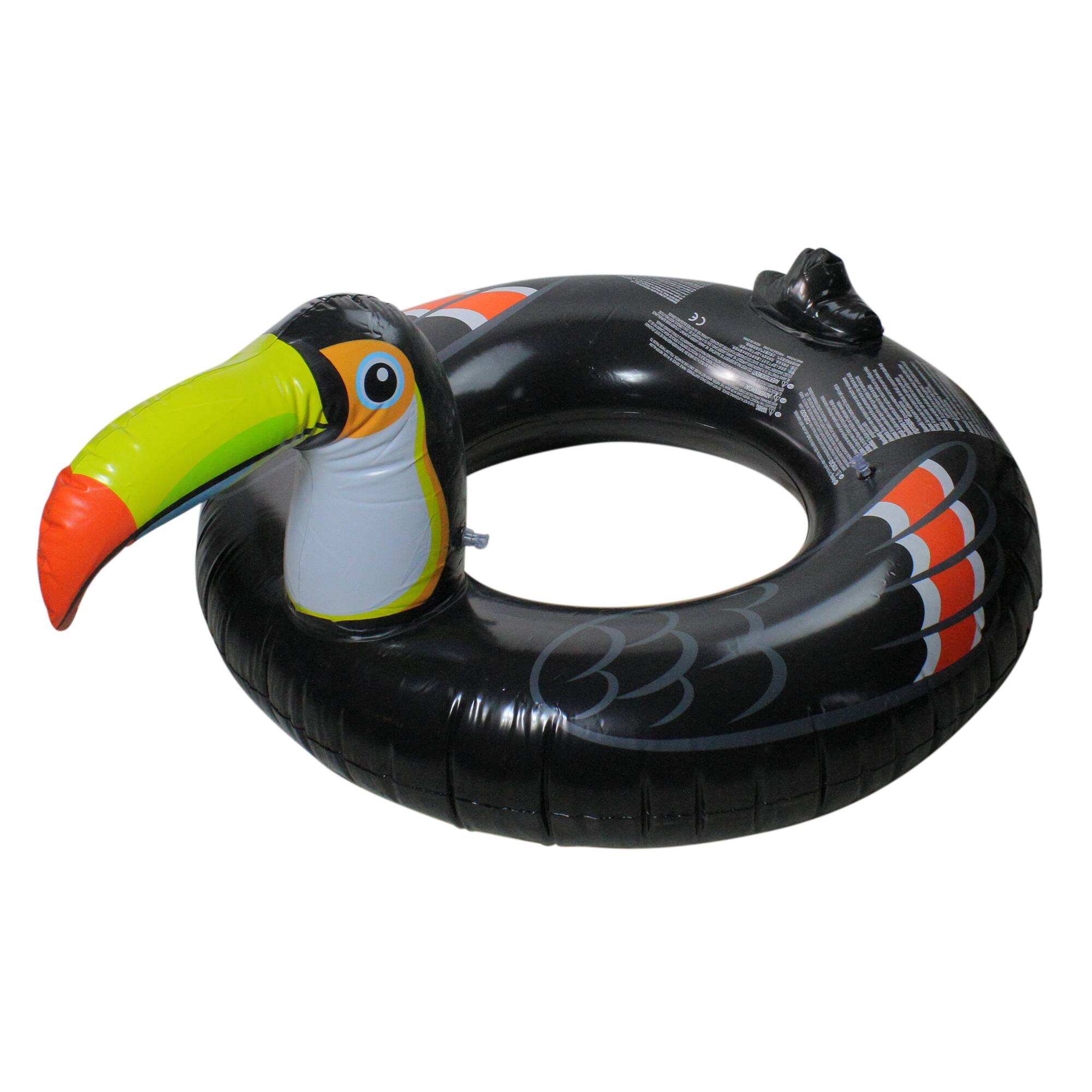Pool Central 41" Inflatable Jumbo Tropical Toucan Pool Ring Float Black ...
