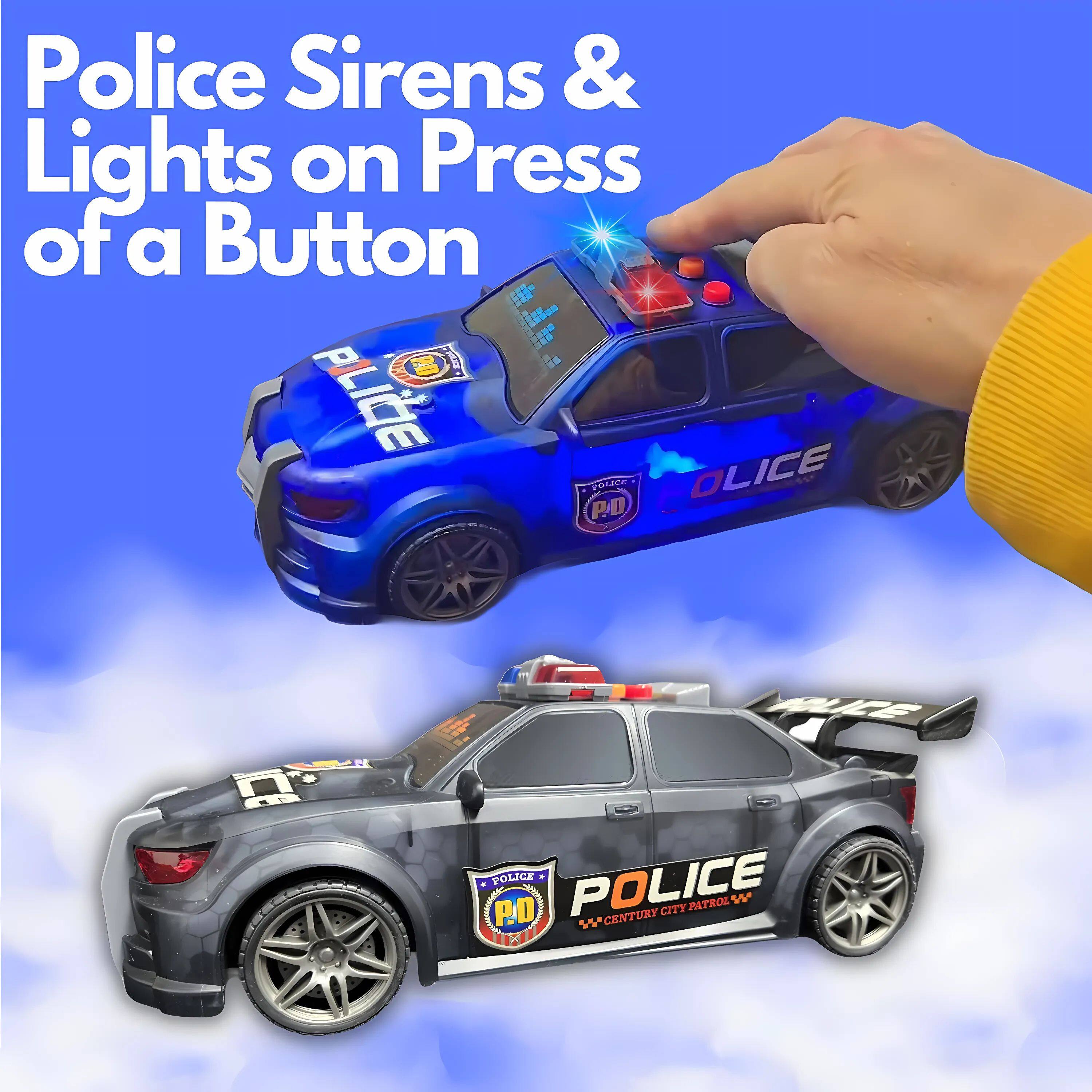 Kitcheniva Kids Friction Powered Police Car With Siren Sound Lights Toy ...