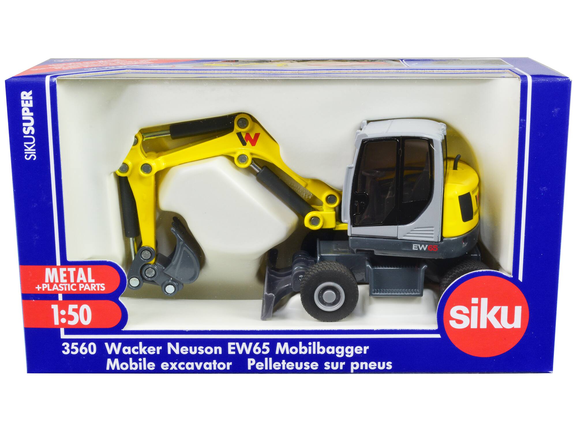 Wacker Neuson EW65 Mobile Excavator 1/50 Diecast Model by Siku Yellow and Gray - Best Buy