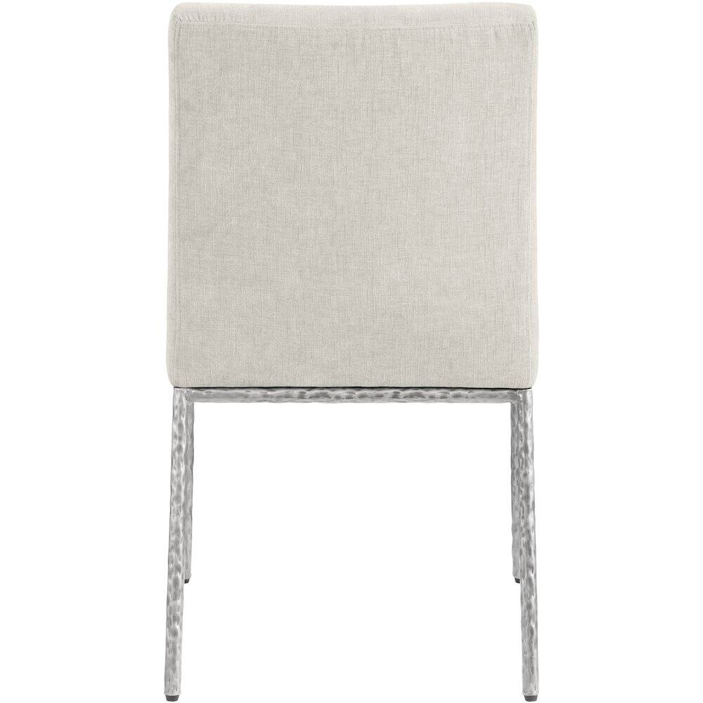 Meridian Furniture Reeves Cream Chenille Fabric Upholstered Dining Side ...