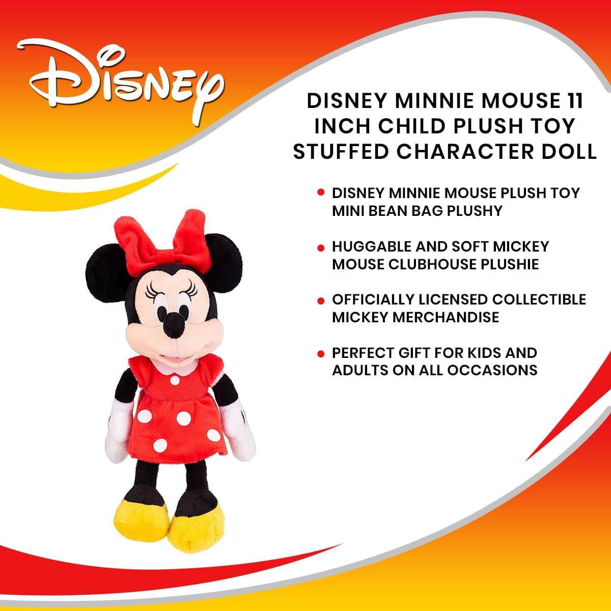 Disney Minnie Mouse 11 inch Child Plush Toy Stuffed Character Doll Red ...