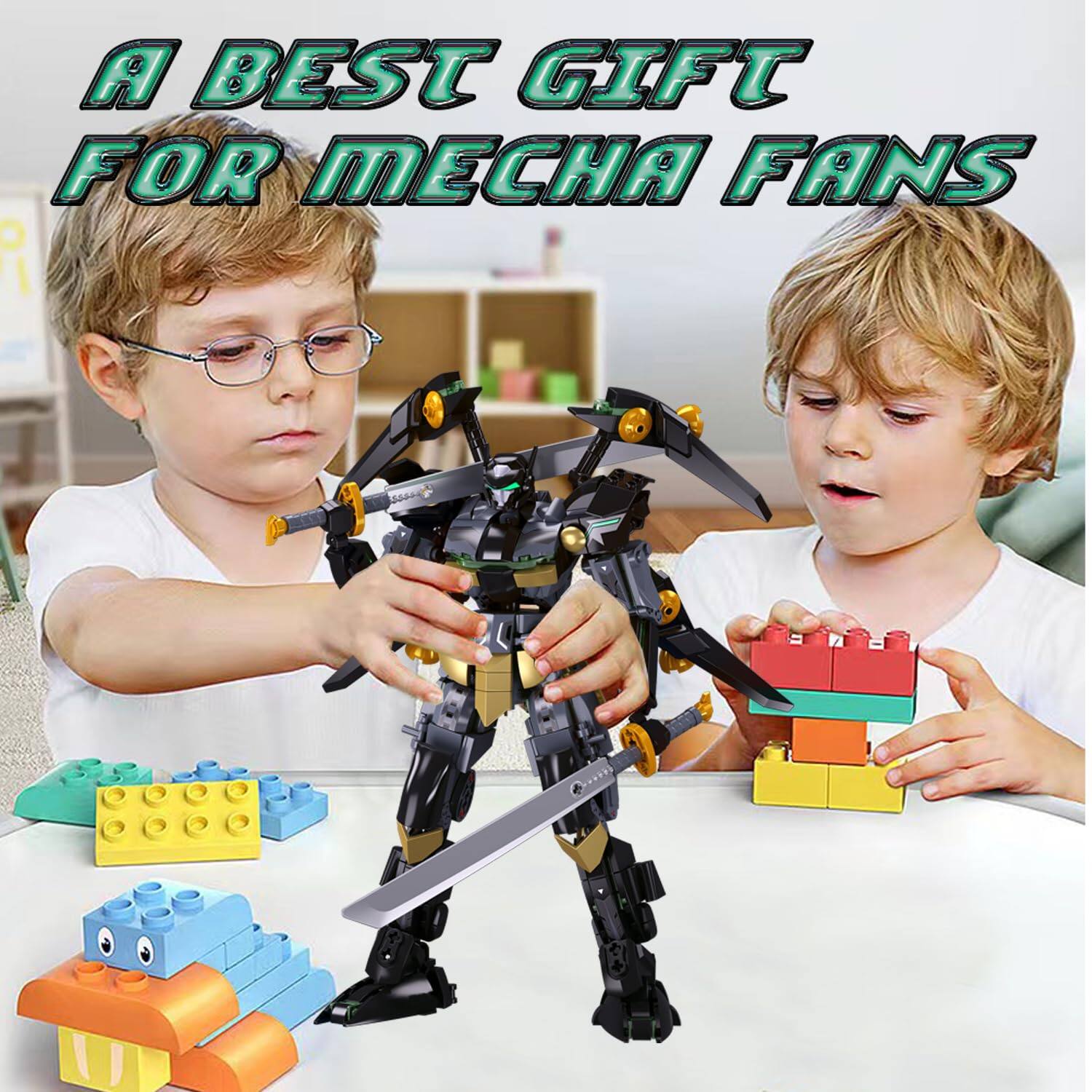 Leash Valley Mech Building Sets Black Robot Mecha Kit With Two ...