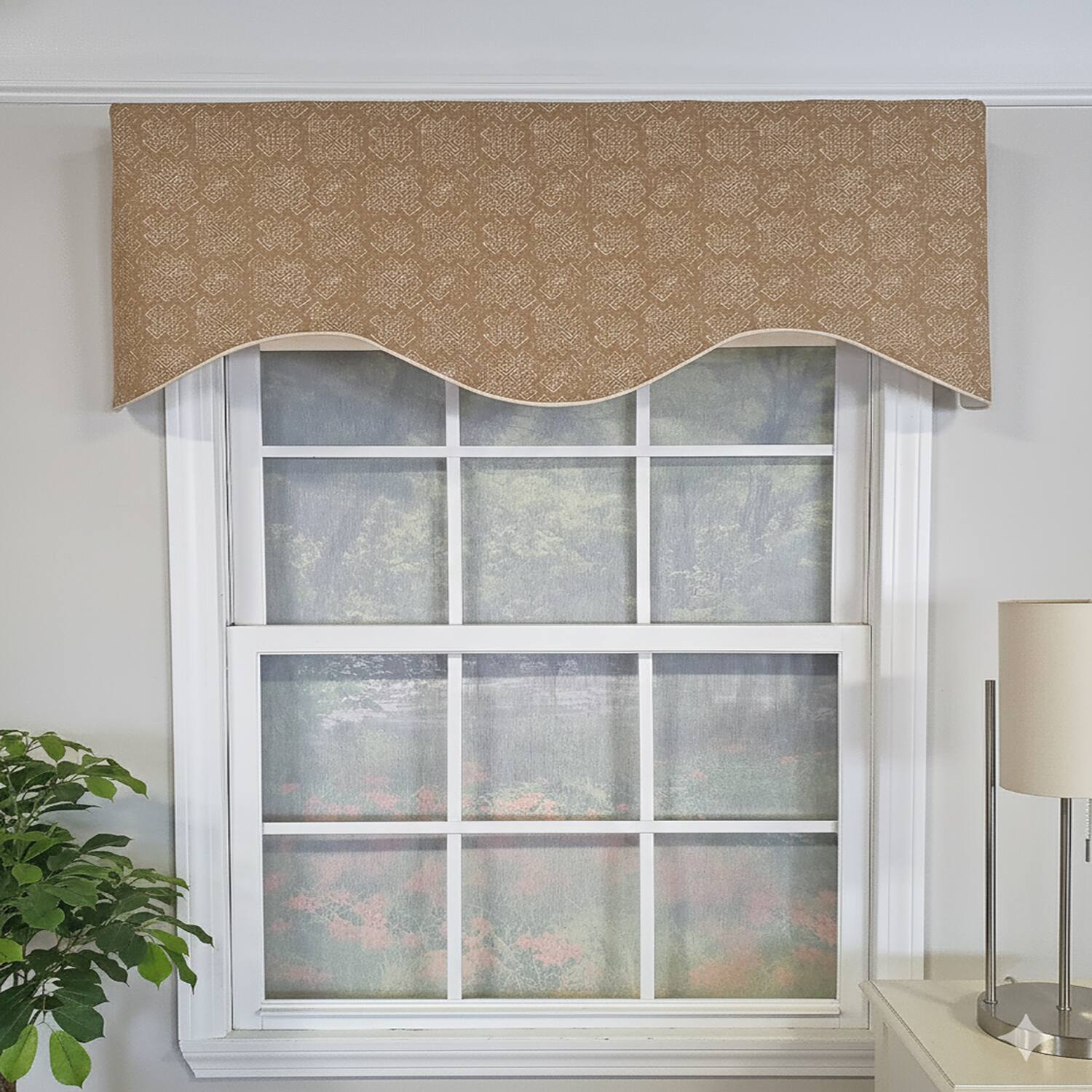 RLF Home Derek Cornice 100% Cotton Rod Pocket Lined Window Valance 50 ...