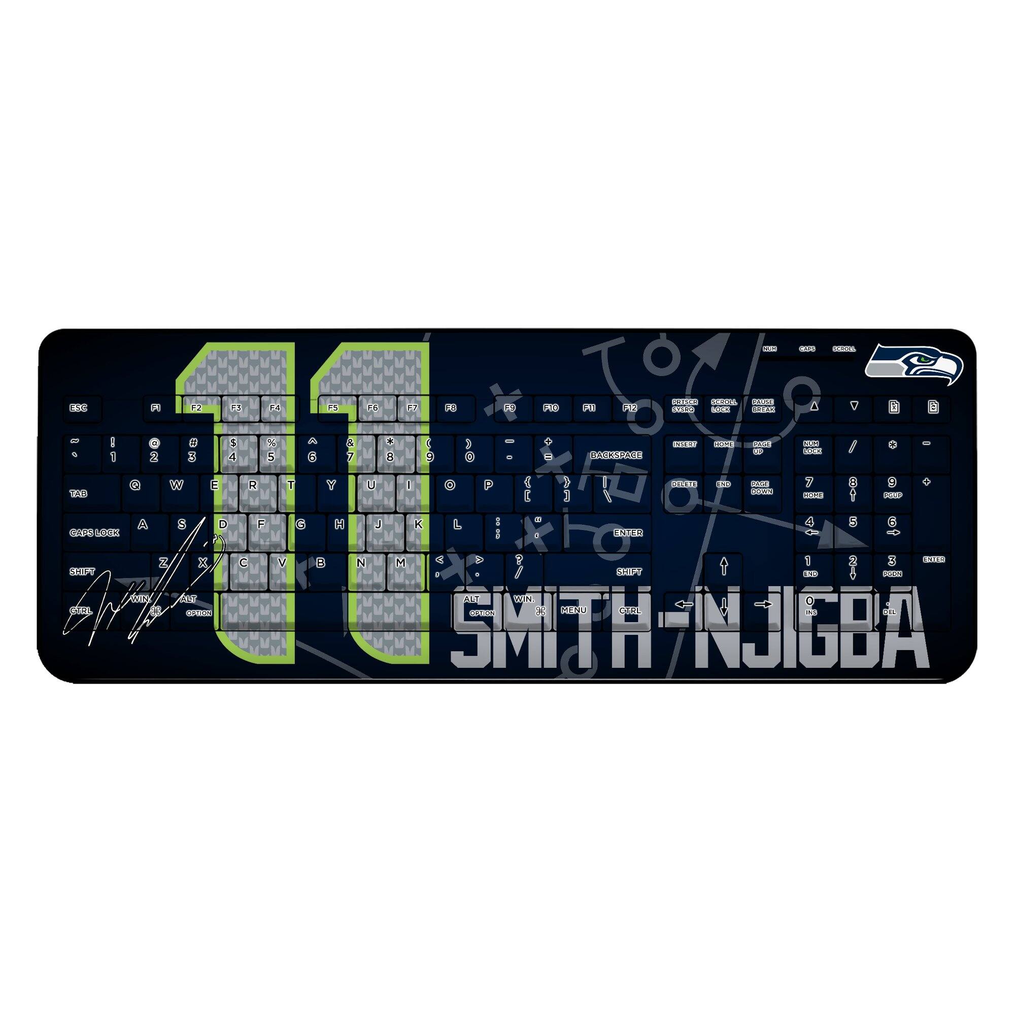 Keyscaper Jaxon Smith Njigba Seattle Seahawks Wireless Keyboard Black ...