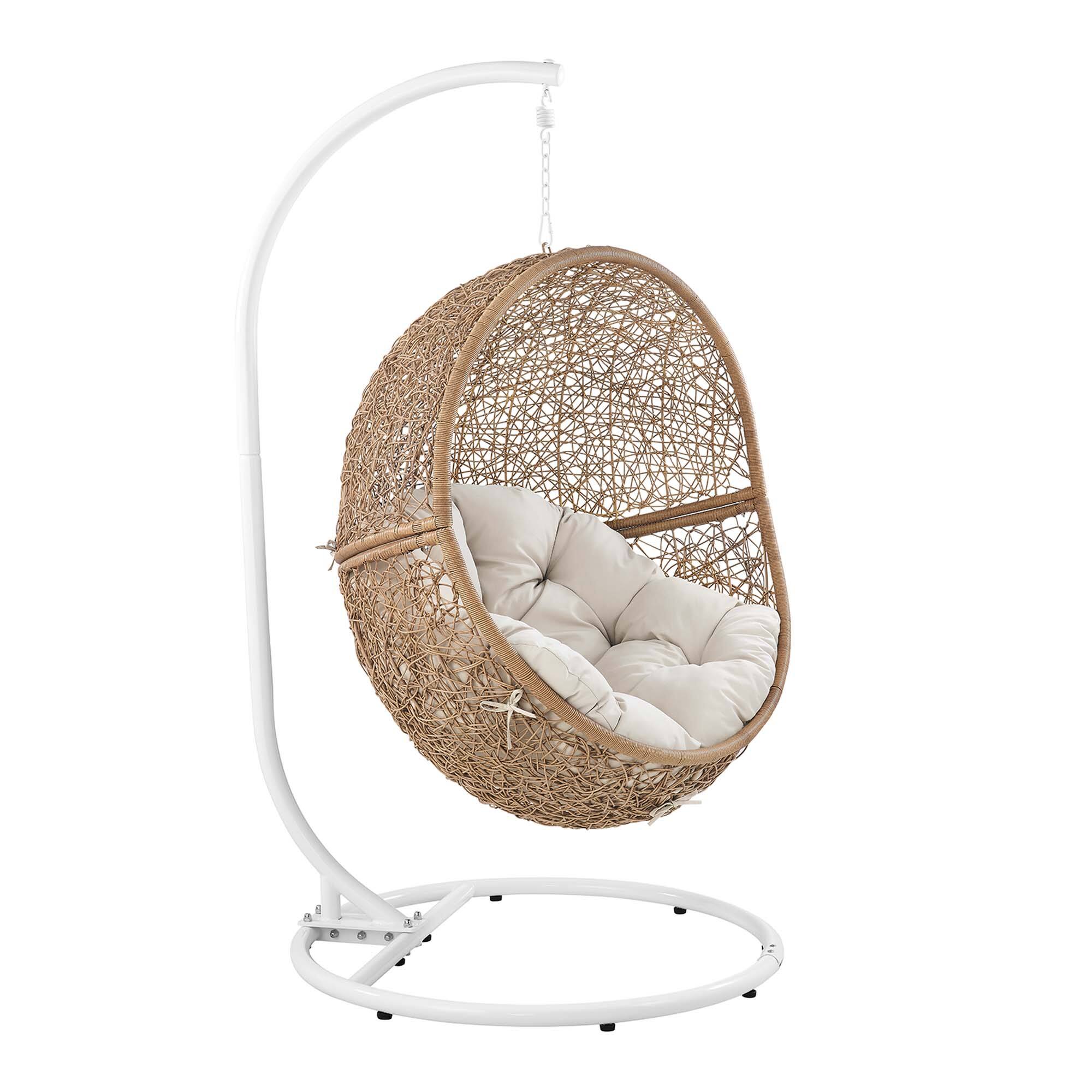 Encase Outdoor Patio Rattan Swing Chair by Modway Cappuccino Beige EEI ...