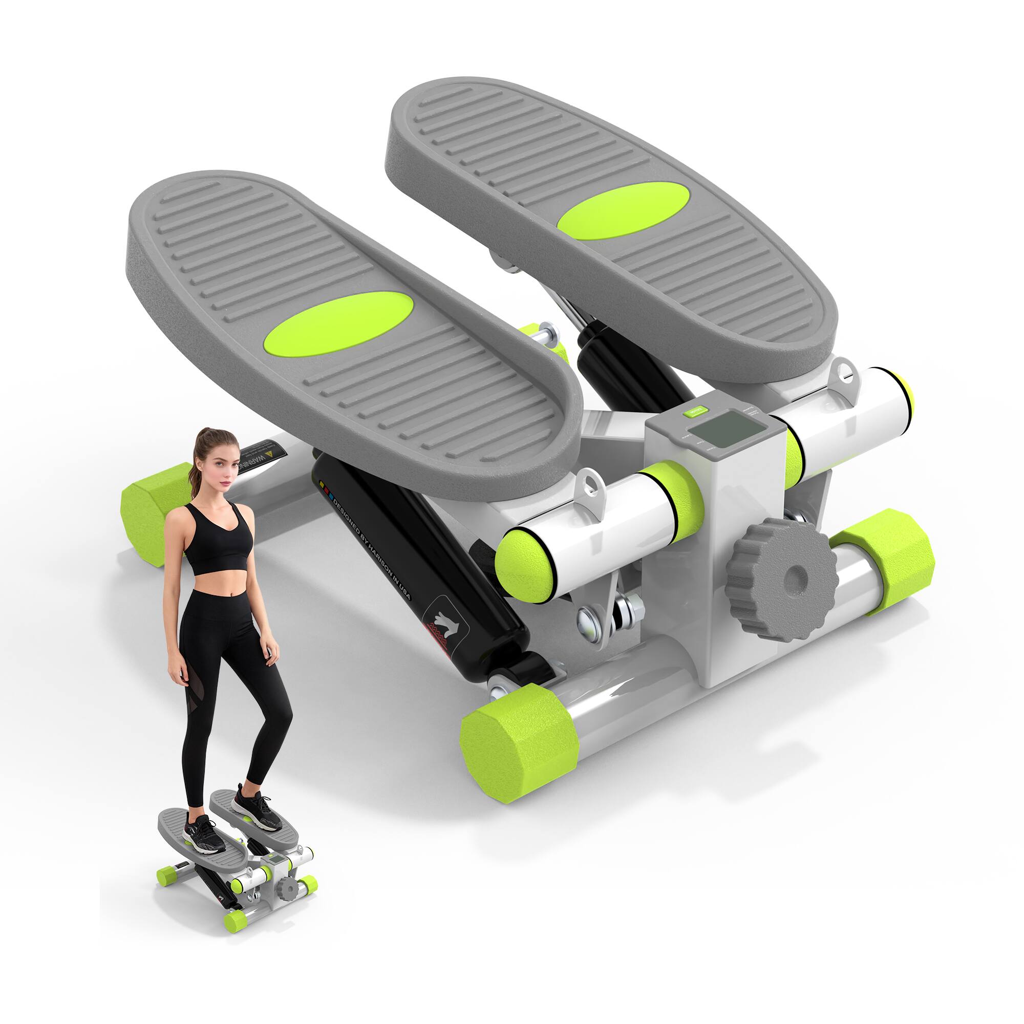 HARISON Mini Stepper with LCD Monitor, 300LBS Capacity, Portable Under ...