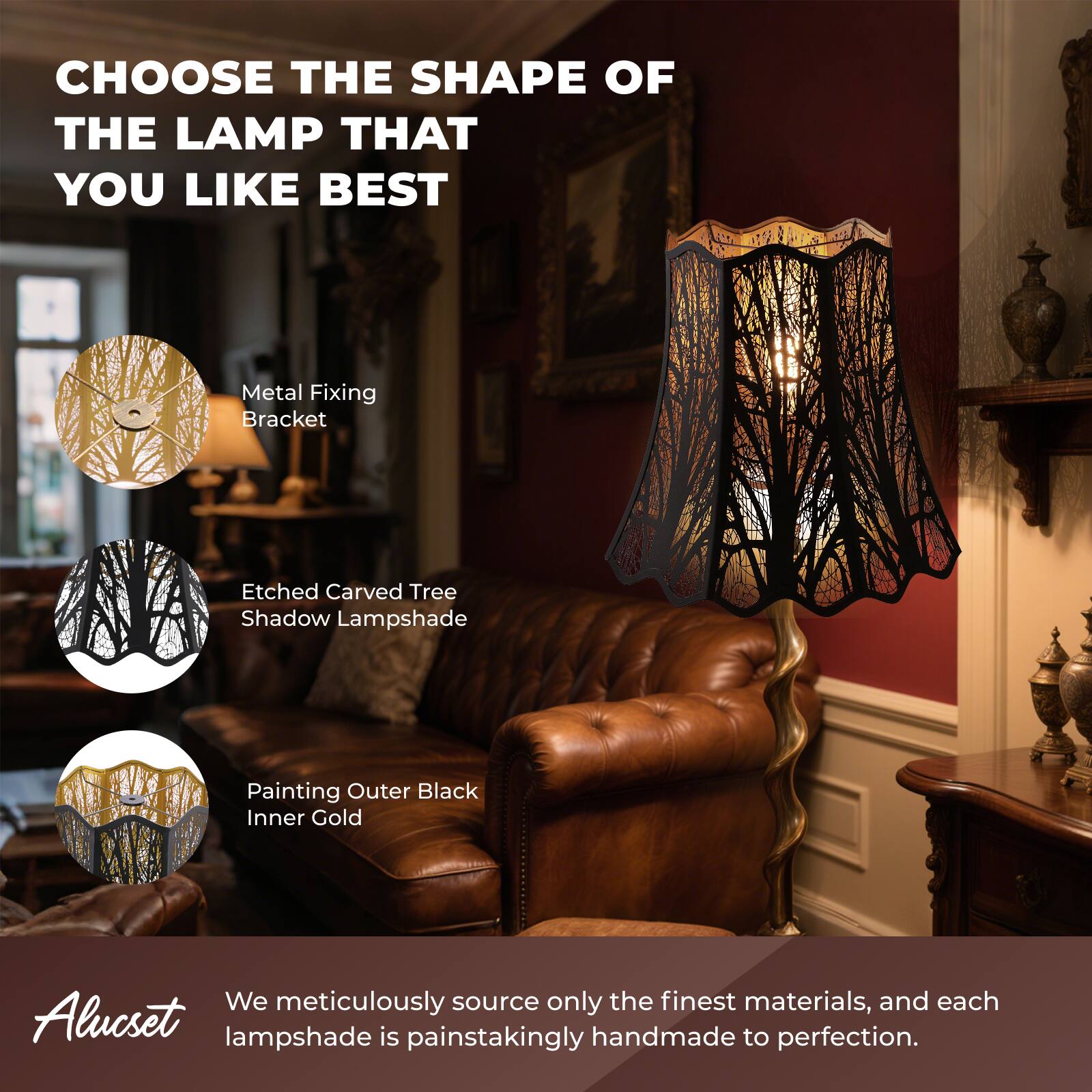 Alucset Wavy Edge Metal Large Lamp Shade for Table Floor Lamps Black ...