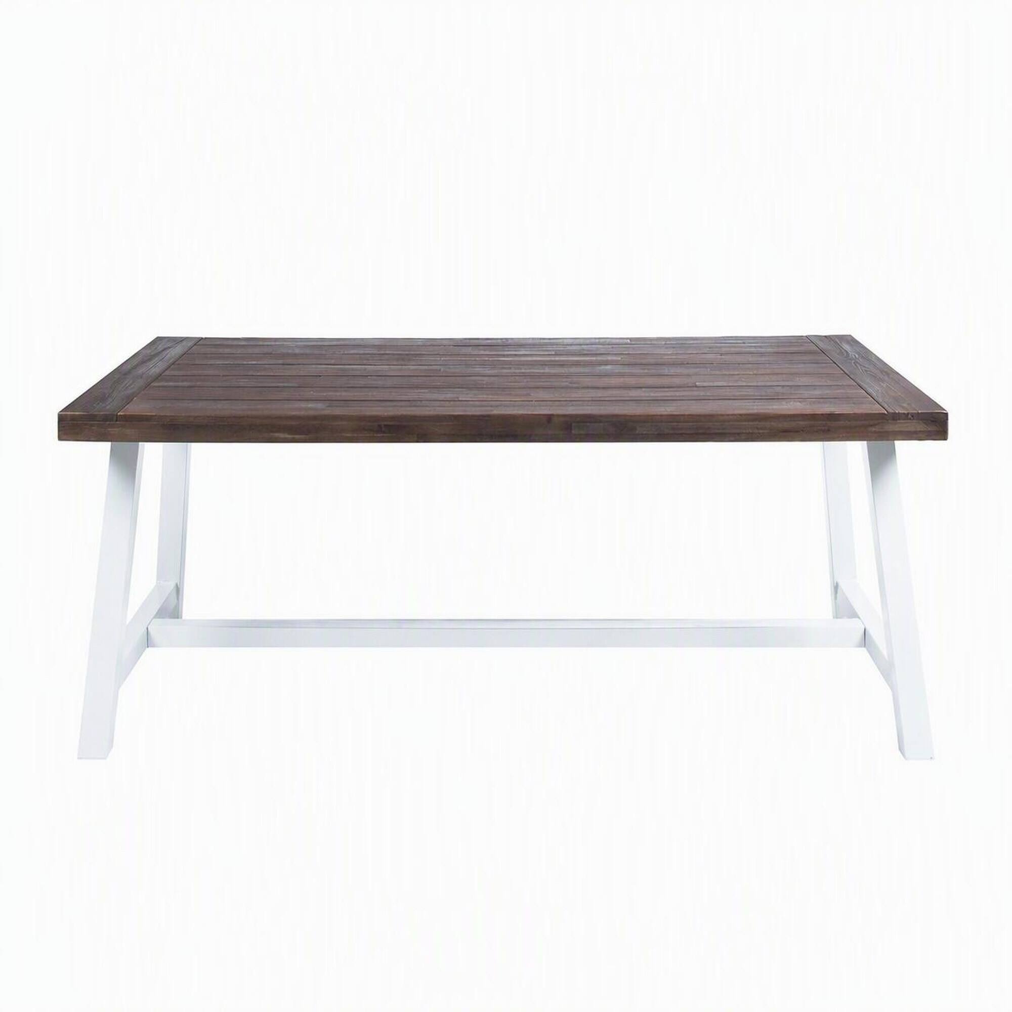 RYHNUYNE Outdoor Dining Table,Dark Brown Sandblast Finish Acacia Wood ...