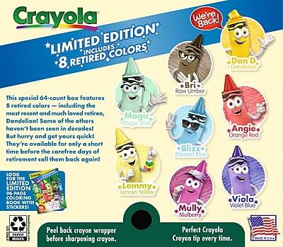 Crayola Limited Edition Collection Crayons, Colors, 64/Box (52 3021 ...