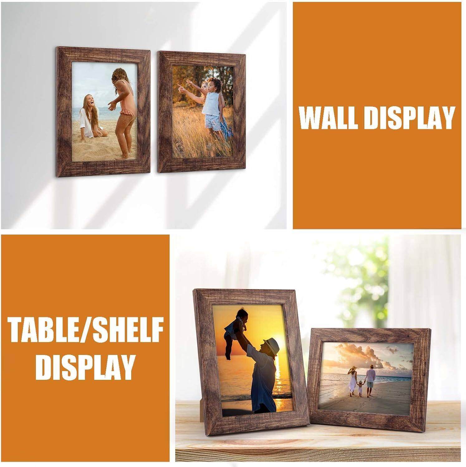 blue Picture Frames 4x6 Rustic Frame Fits 4 by 6 Inch Prints Wall ...