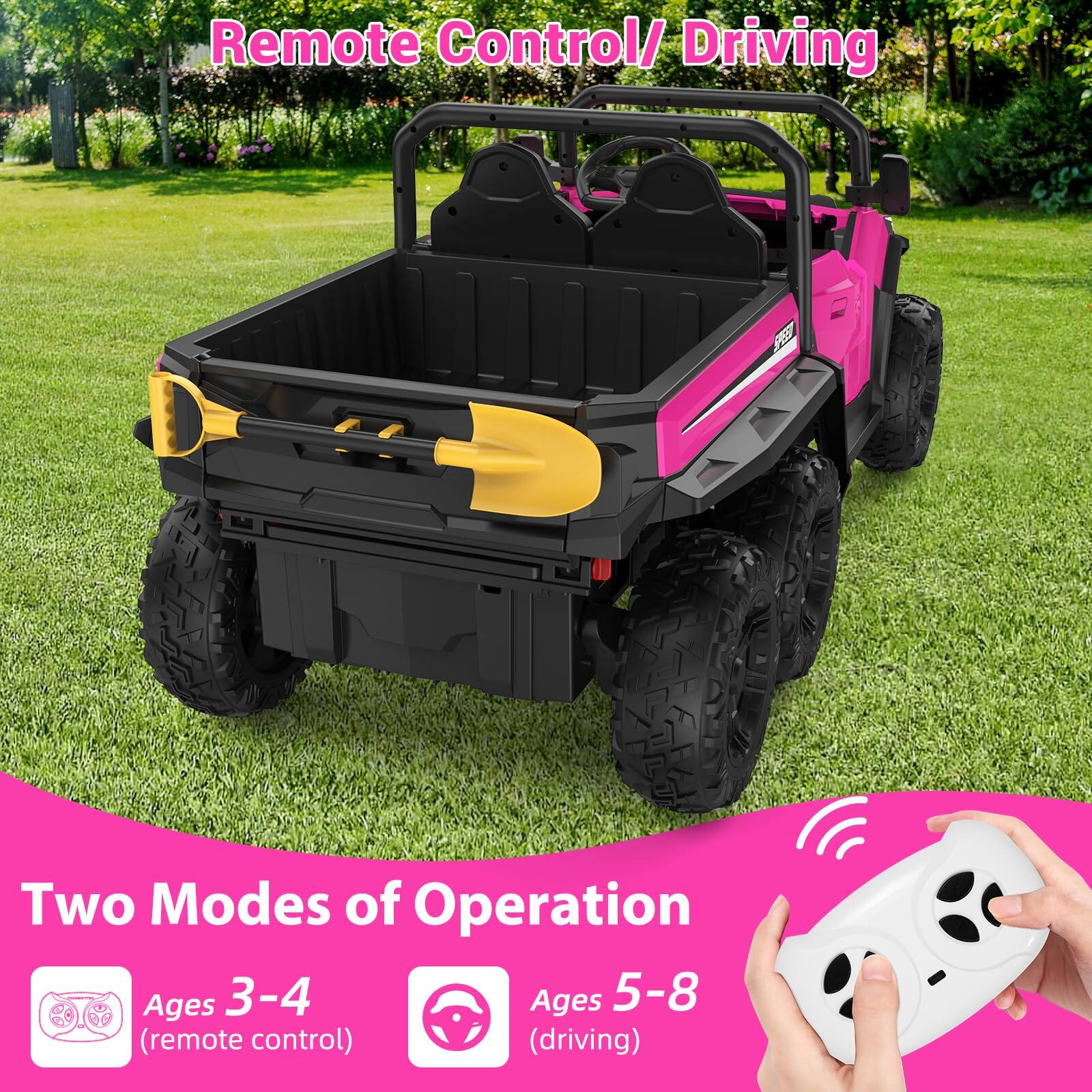 Acekool 24V 4WD 6 Wheel Electric Ride On Dump Truck with Remote Control ...
