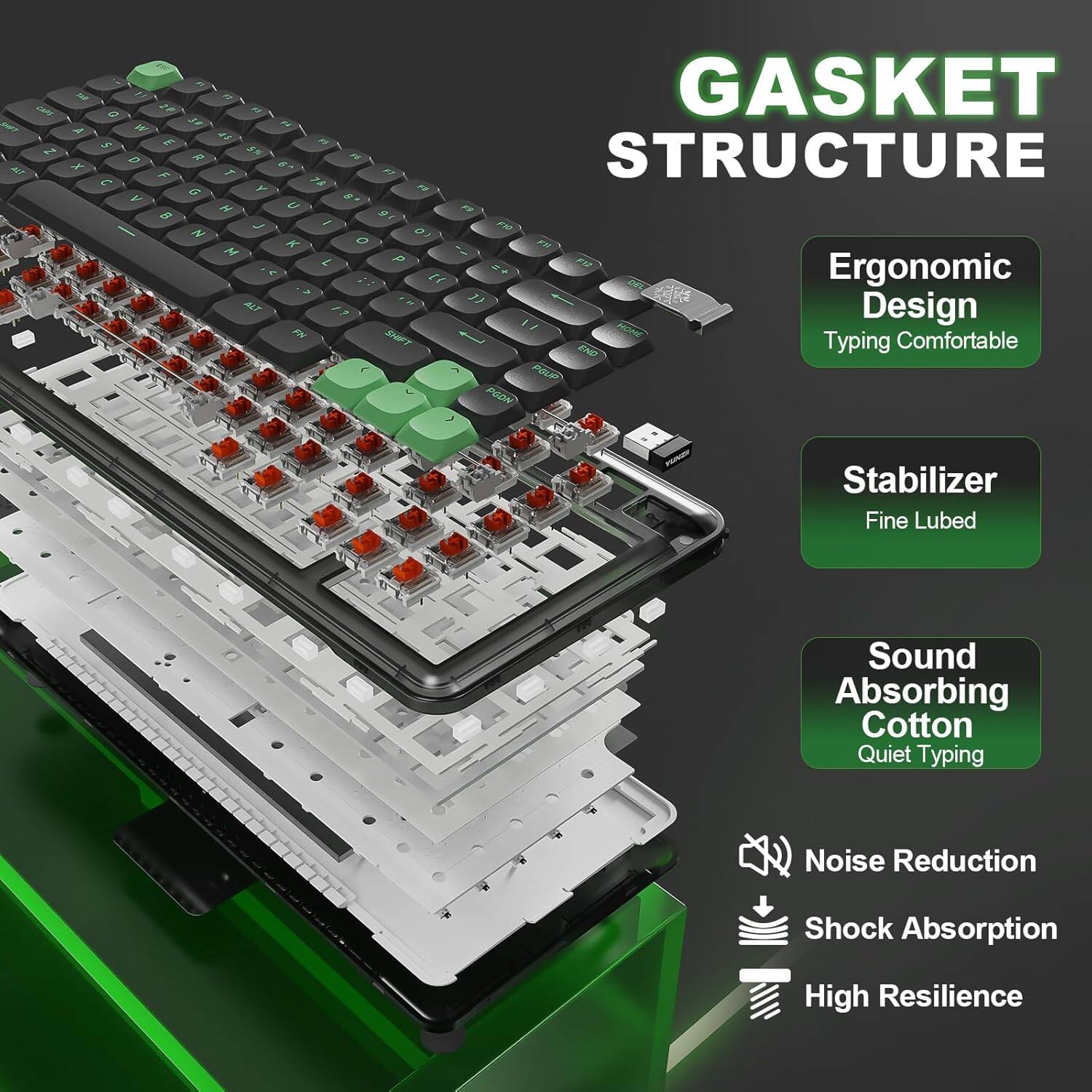 Wikistore L75 Low Profile Wireless Mechanical Keyboard,75% Portable ...