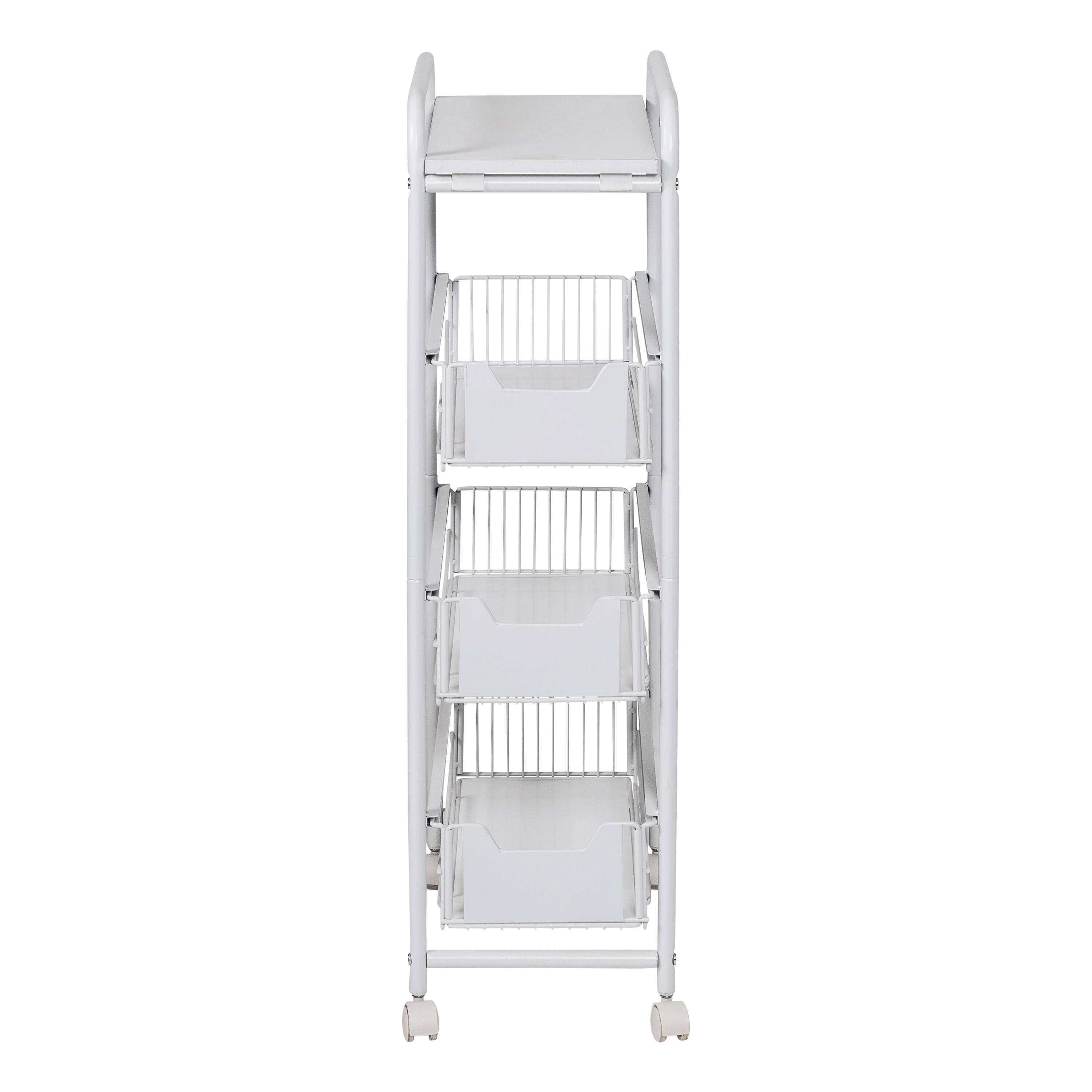 Customer Reviews: Honey-Can-Do 4-Tier Slim Rolling Cart with Drawers ...