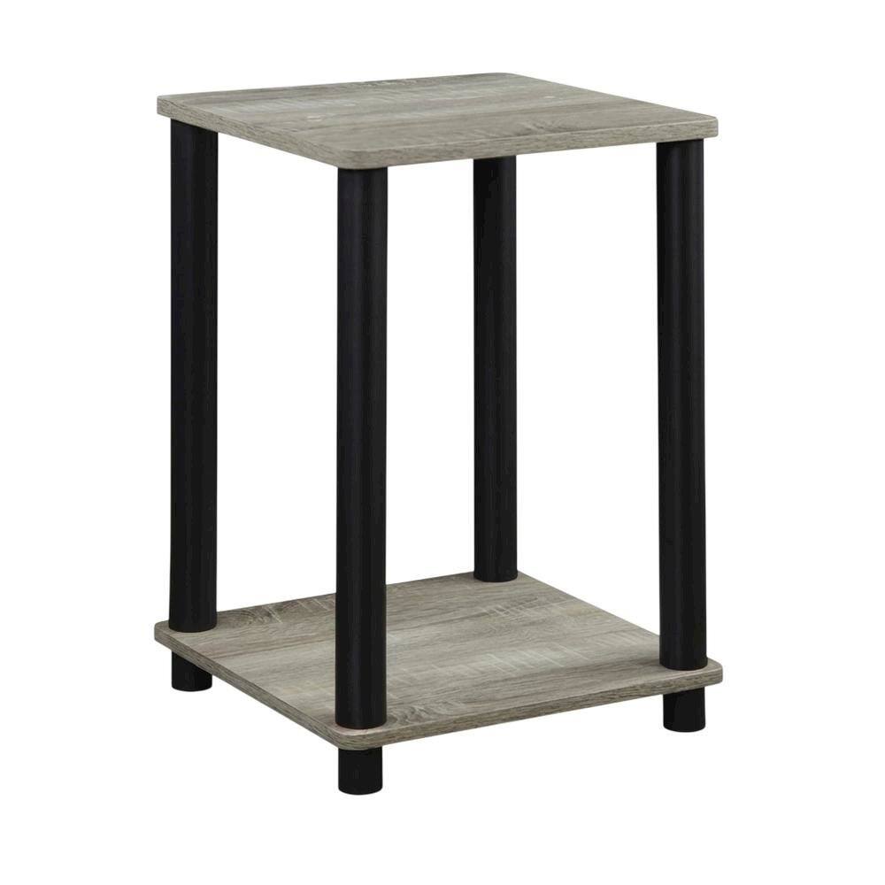FurniFact French Oak Grey and Black End Table with Modern Style French ...