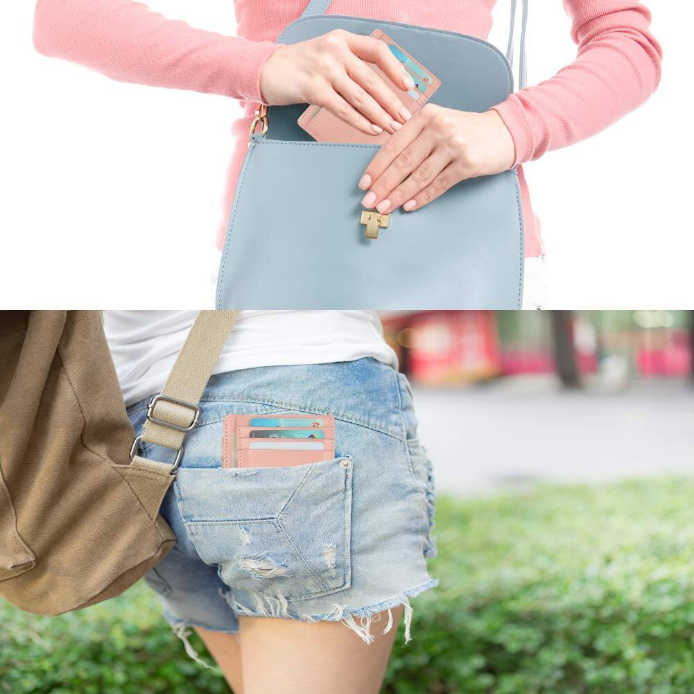 Jadie Link Slim Rfid Blocking Card Holder Minimalist Leather Front ...