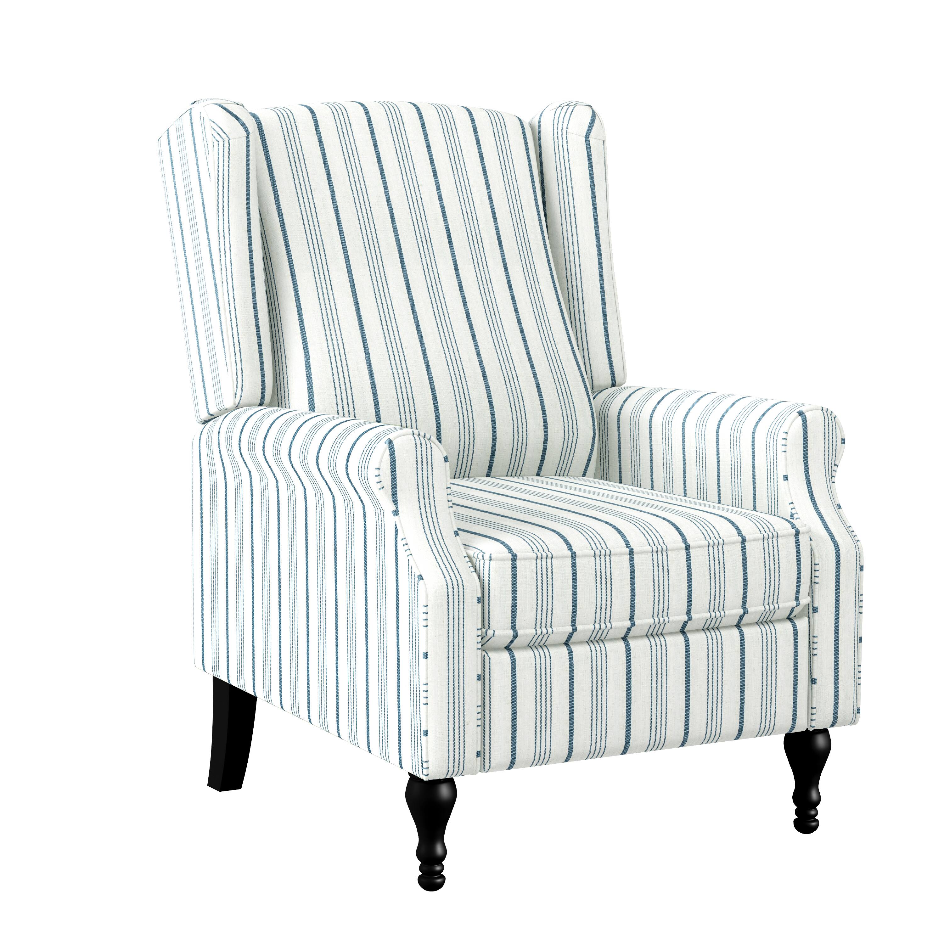 Best Buy: ProLounger Tolkin Linen Farmhouse Stripe Pushback Wingback ...
