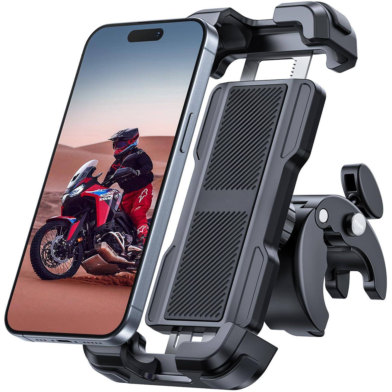 PO3TICJUNKI3 Bike Phone Holder Mount Handlebar Clamp Bicycle Scooter Clip For 15 14 13 12 11 Pro ...